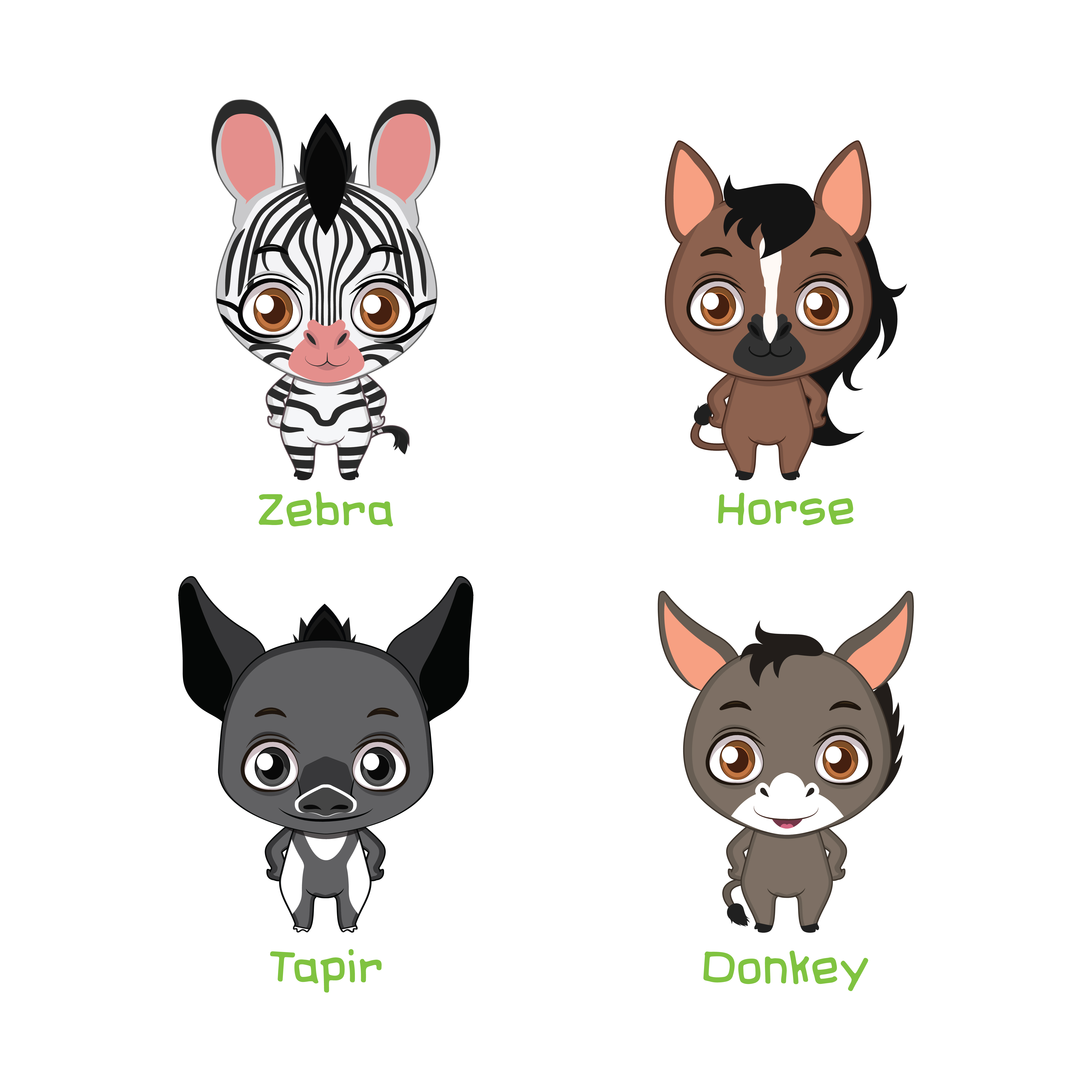 Conjunto de espécies de herbívoros impares - Download Vetores Gratis ...