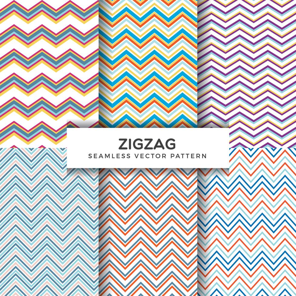 Zig zag Seamless Vector Patterns Collection 602672 Vector Art at Vecteezy