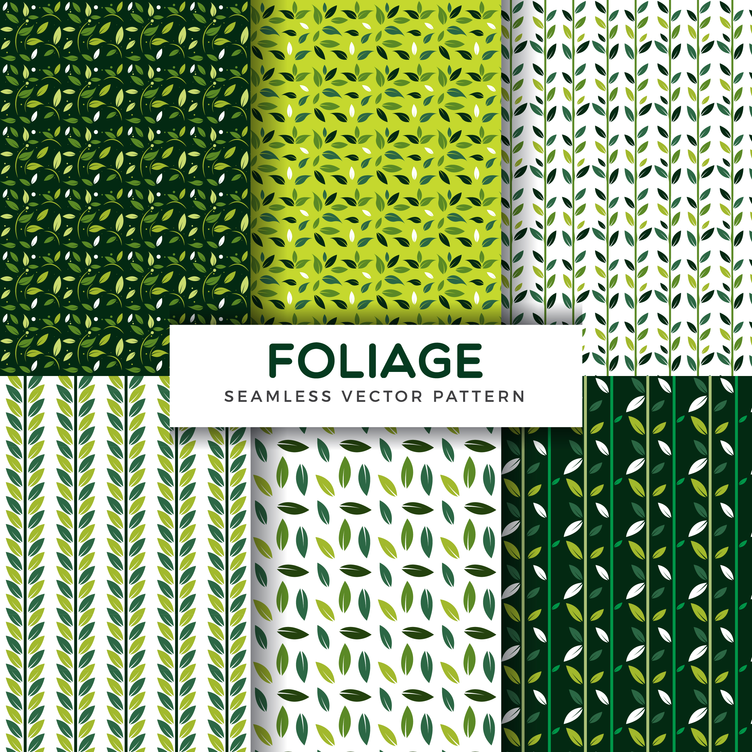 Foliage Leaf Seamless Vector Pattern Collection 602761 Vector Art At