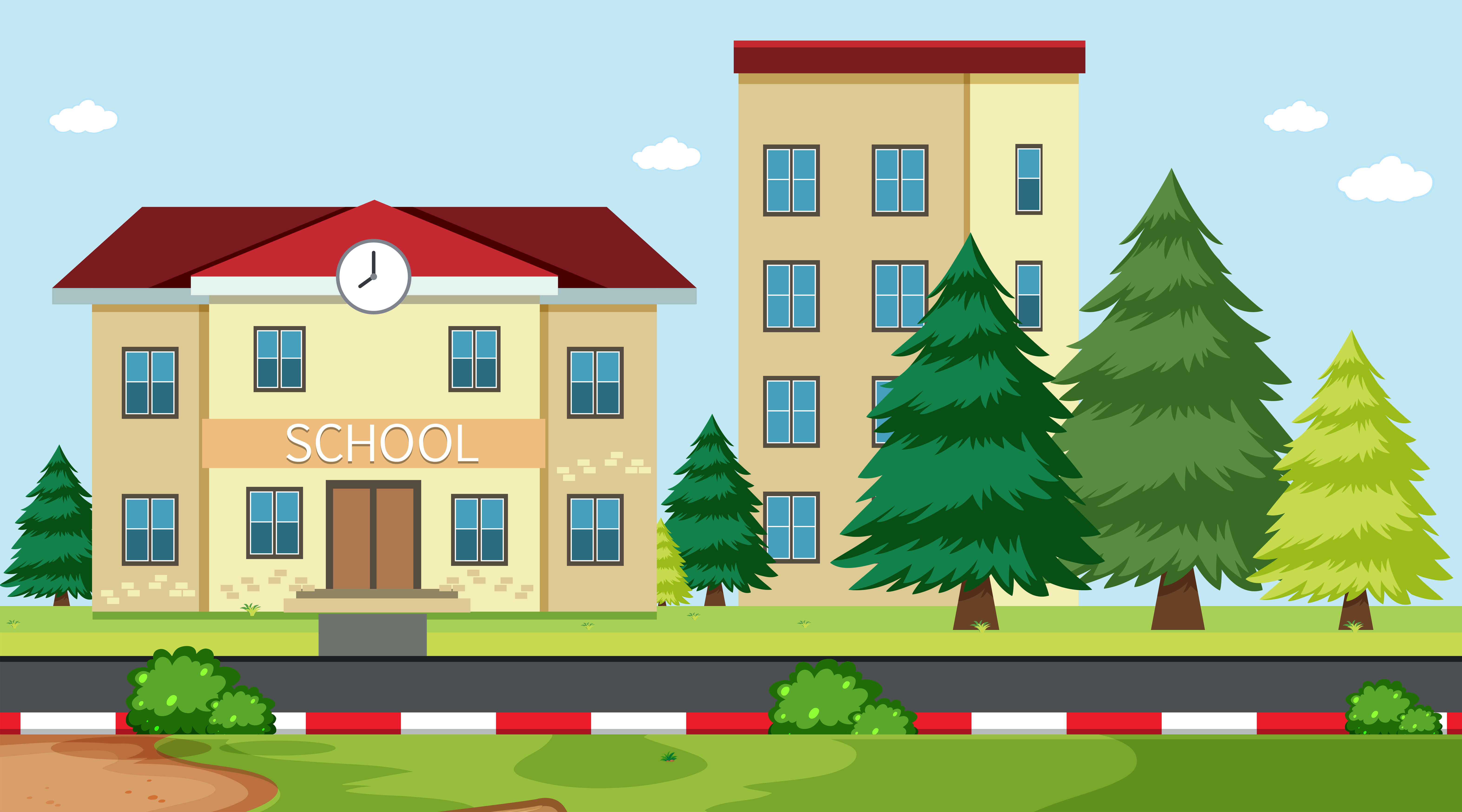 A simple school background 607641 Vector Art at Vecteezy