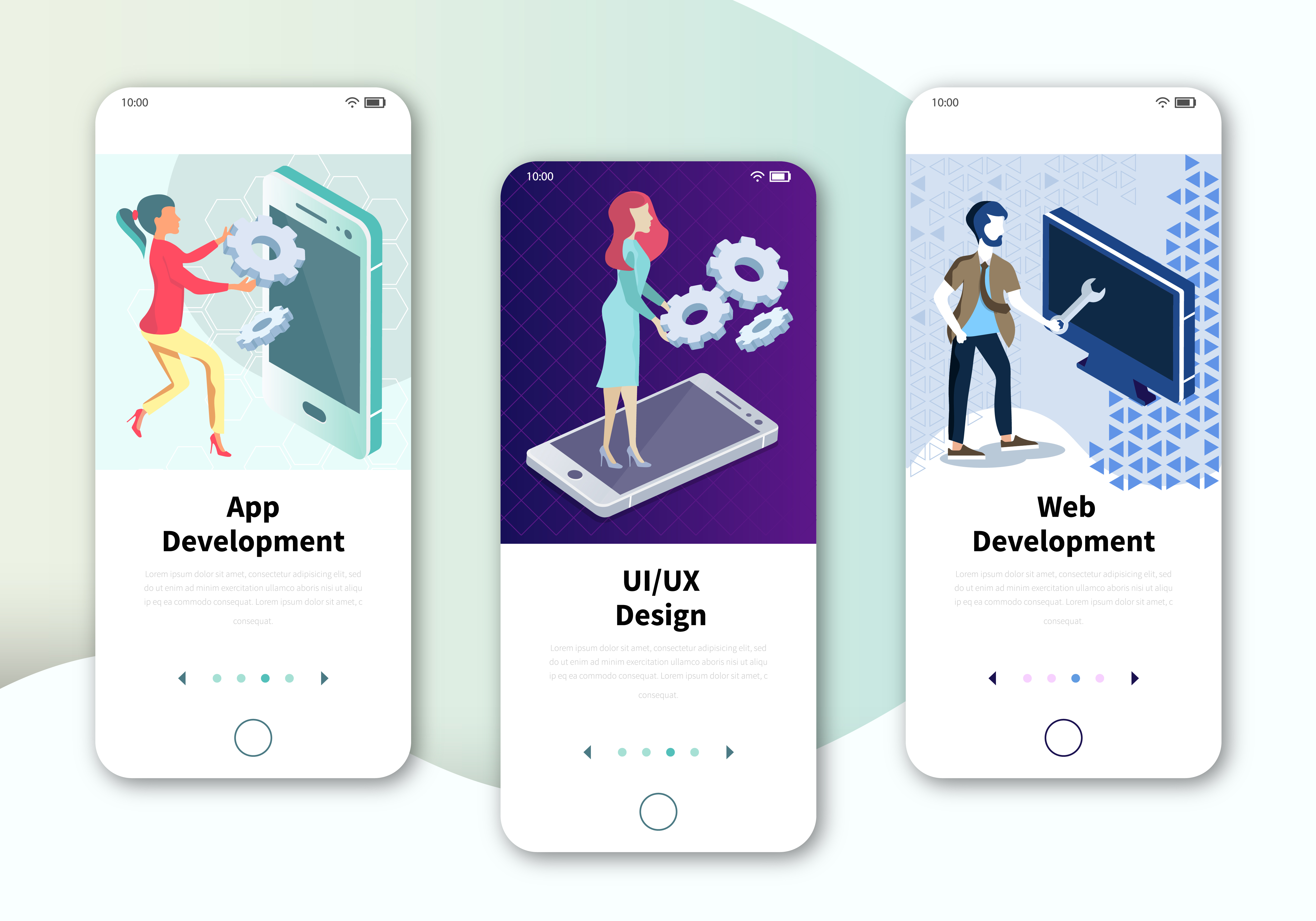 Modern UX, UI screen for mobile or responsive web site - Download Free ...