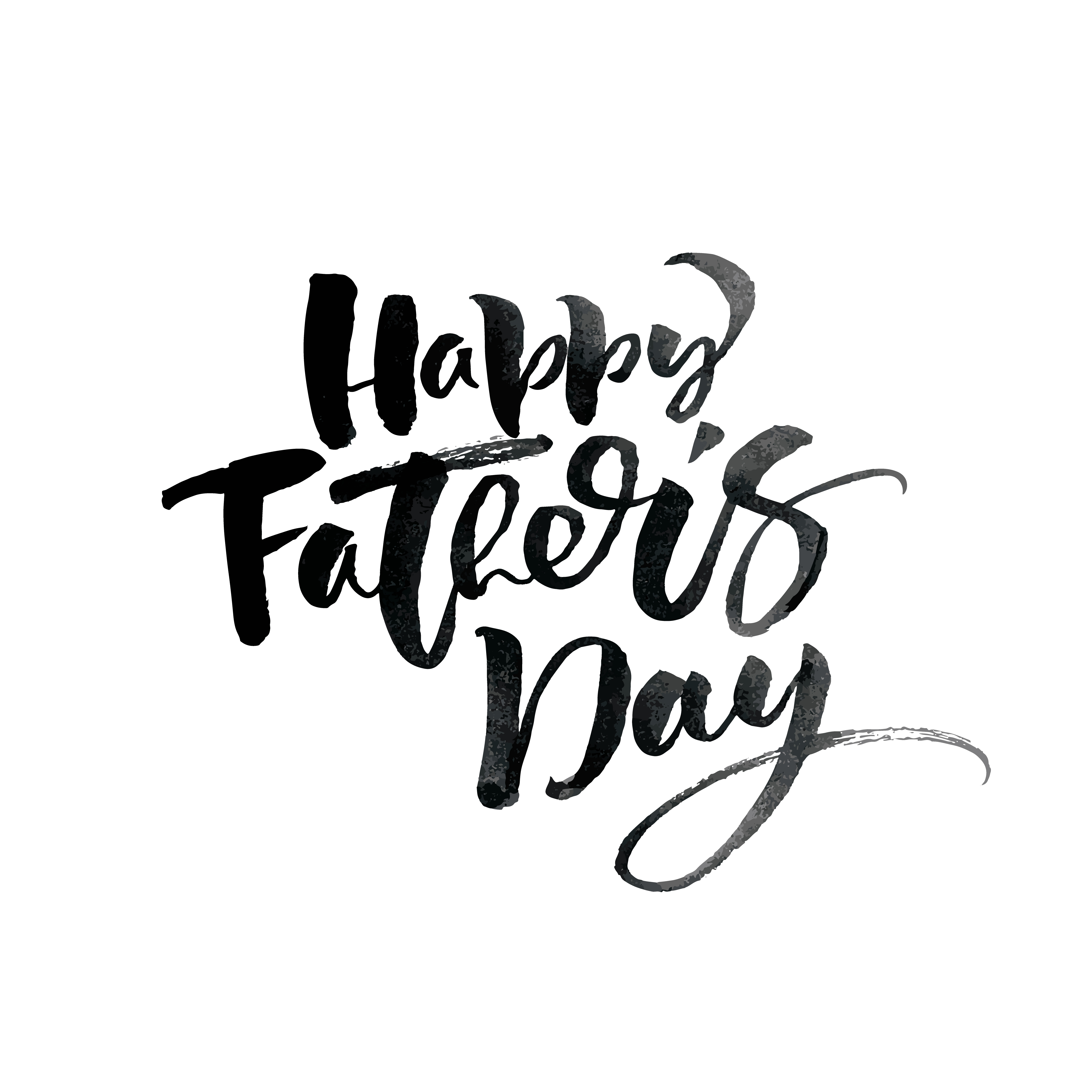 Happy Fathers Day Hand Drawn Calligraphic Lettering Text Design Vector Calligraphy Illustration