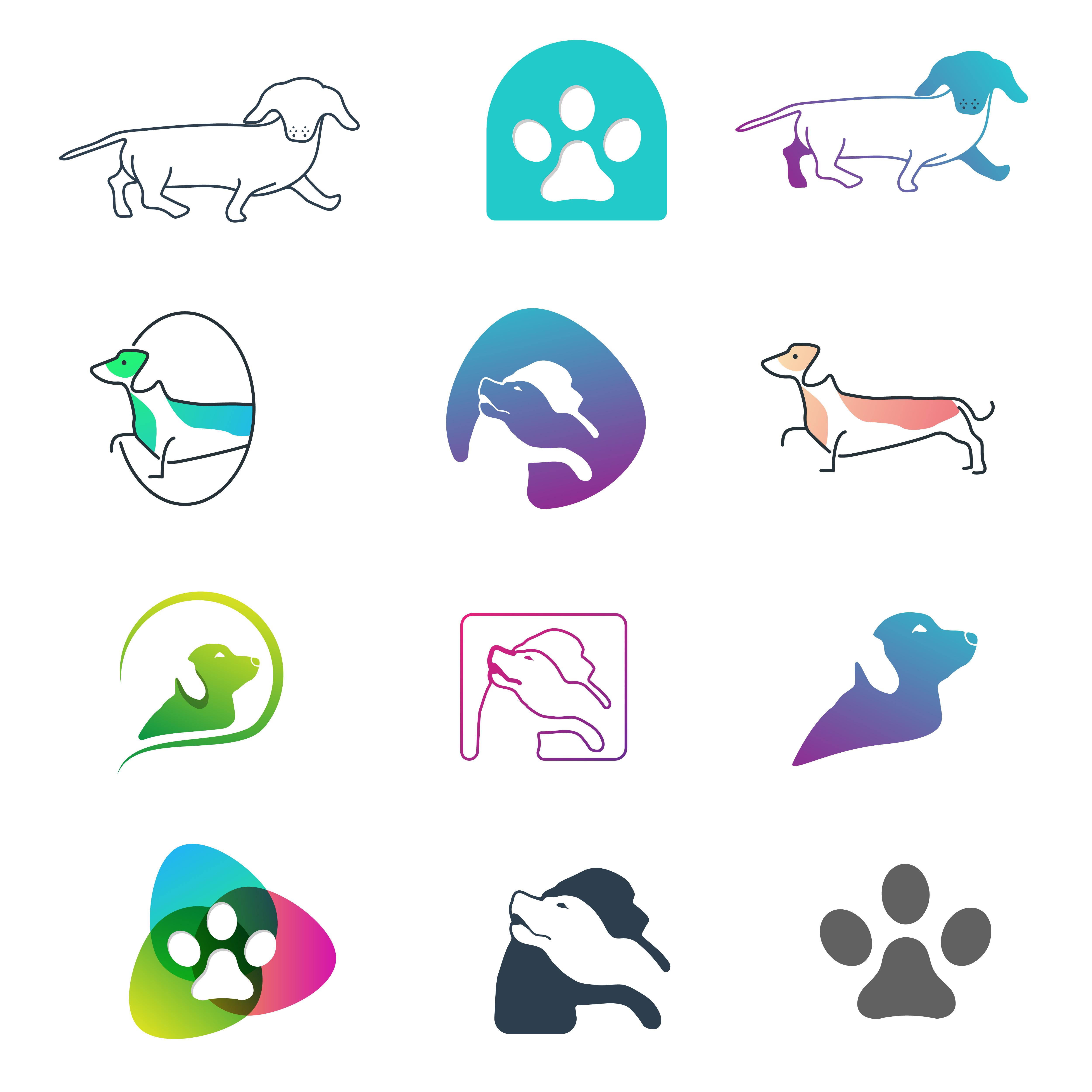 Dog Logo Line Design Concept Vector Icon Element Isolated 610353 Vector dog-logo-line-design-concept-vector-icon-element-isolated-610353-vector