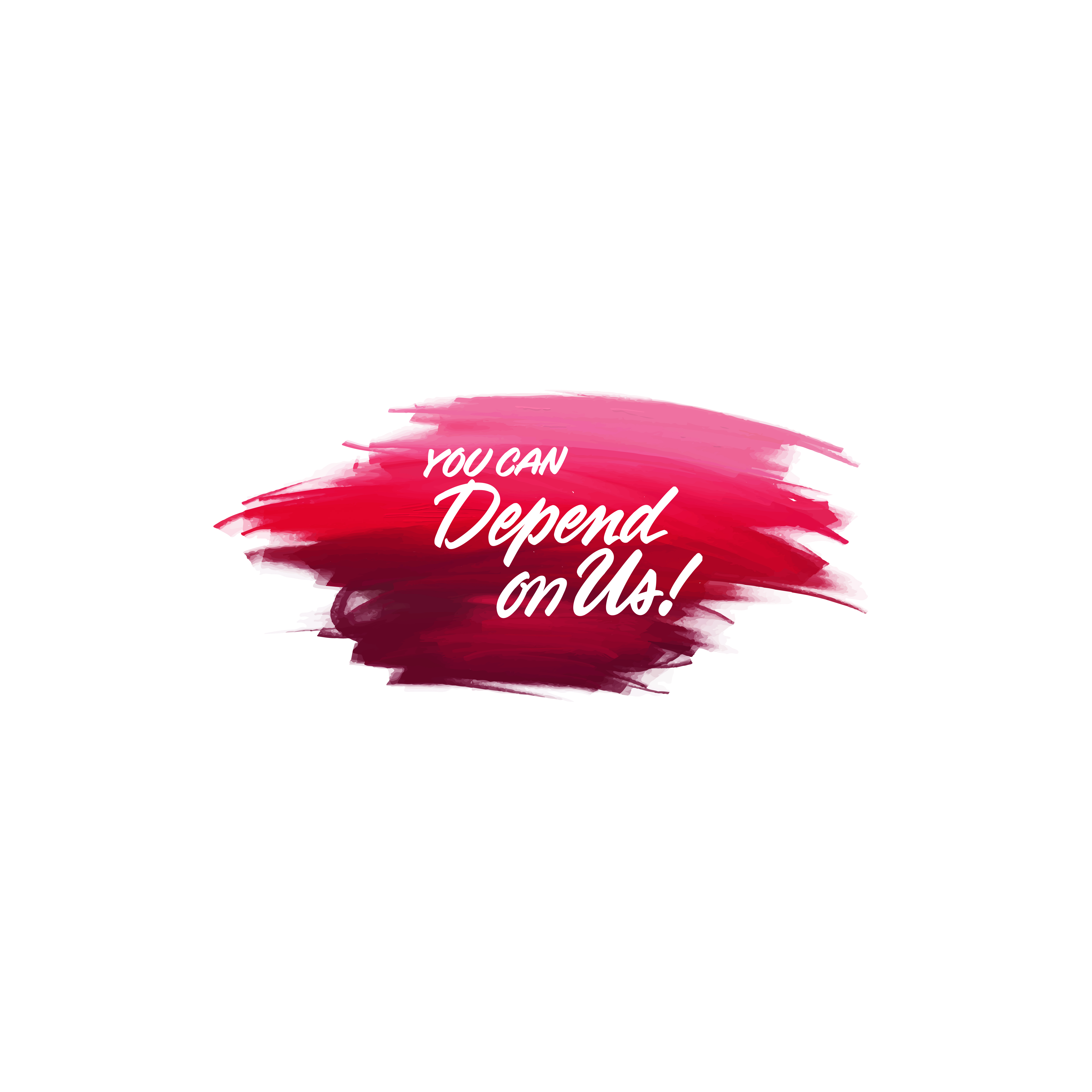 Hand-written lettering brush phrase You can depend on us with wa 611676 ... Hand-written lettering brush phrase You can depend on us with wa 611676 ...