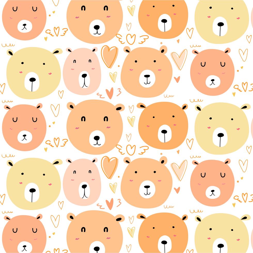 Cute bear pattern background. 613514 Vector Art at Vecteezy