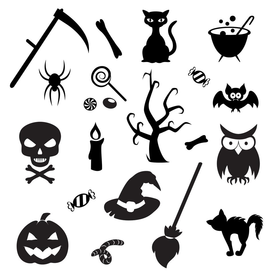 Set of Halloween elements. Collection of vector icon for Halloween ... Set of Halloween elements. Collection of vector icon for Halloween ...