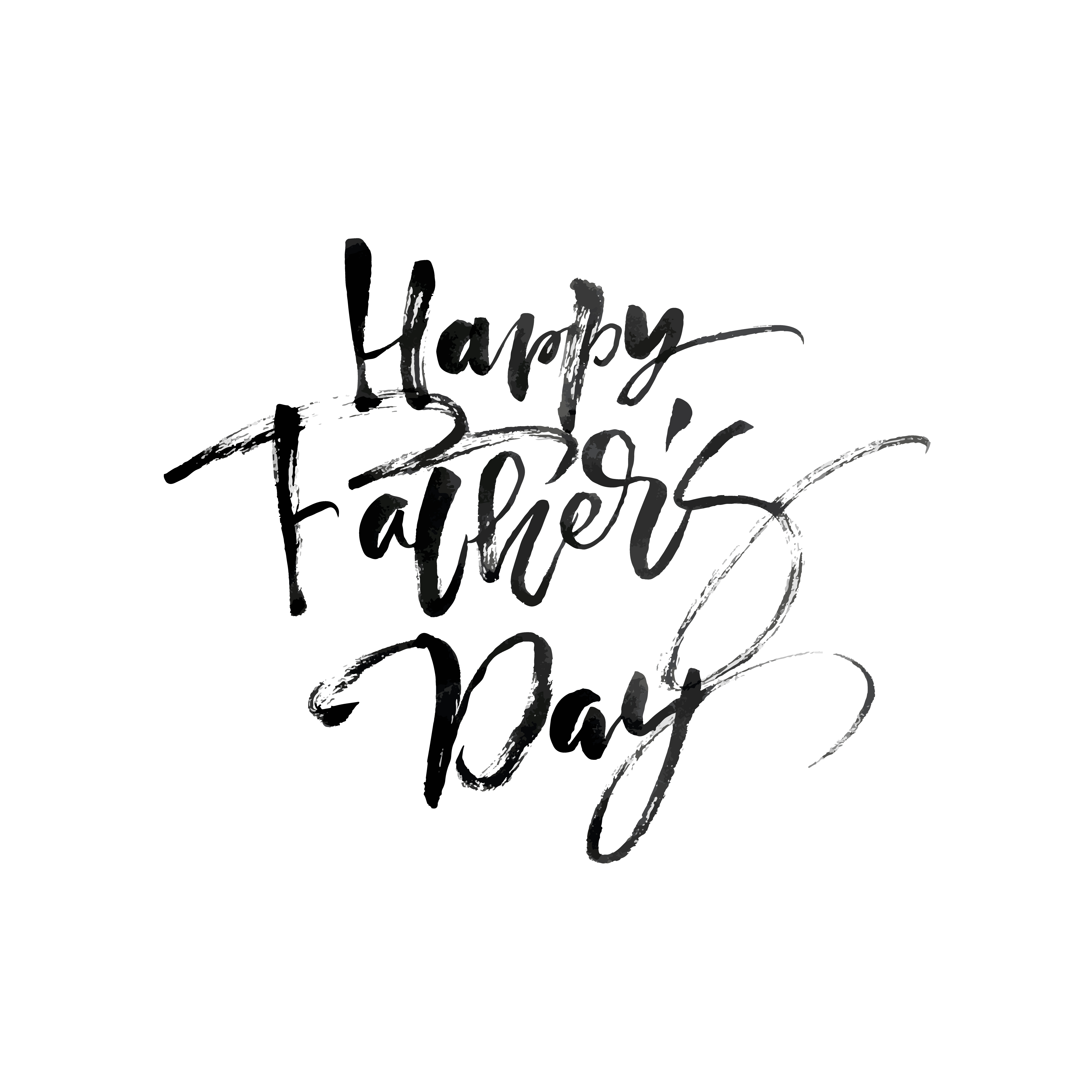 Happy Fathers Day Hand Drawn Calligraphic Lettering Text Design Vector