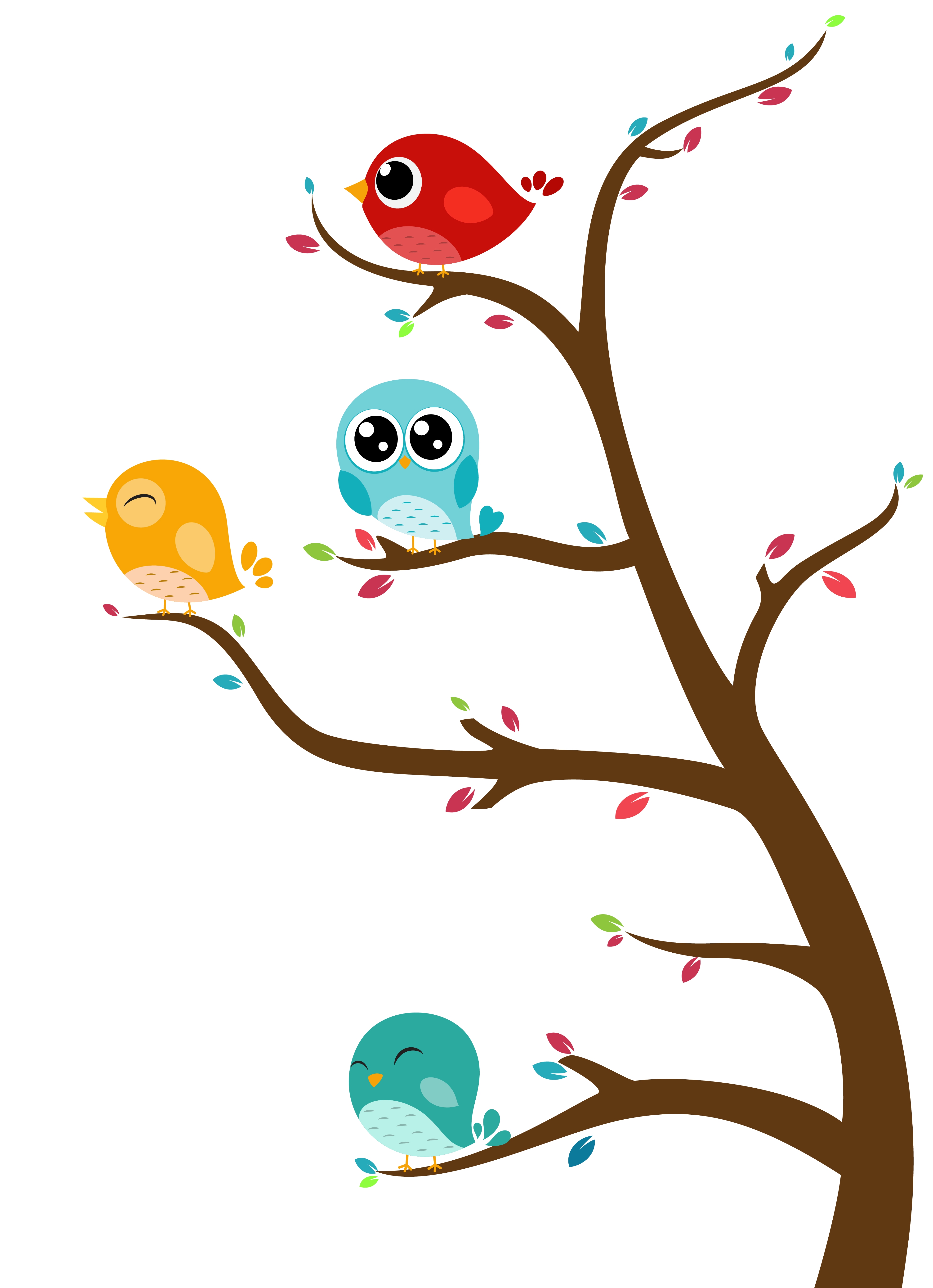 Birds Sitting On Tree 619344 Vector Art At Vecteezy