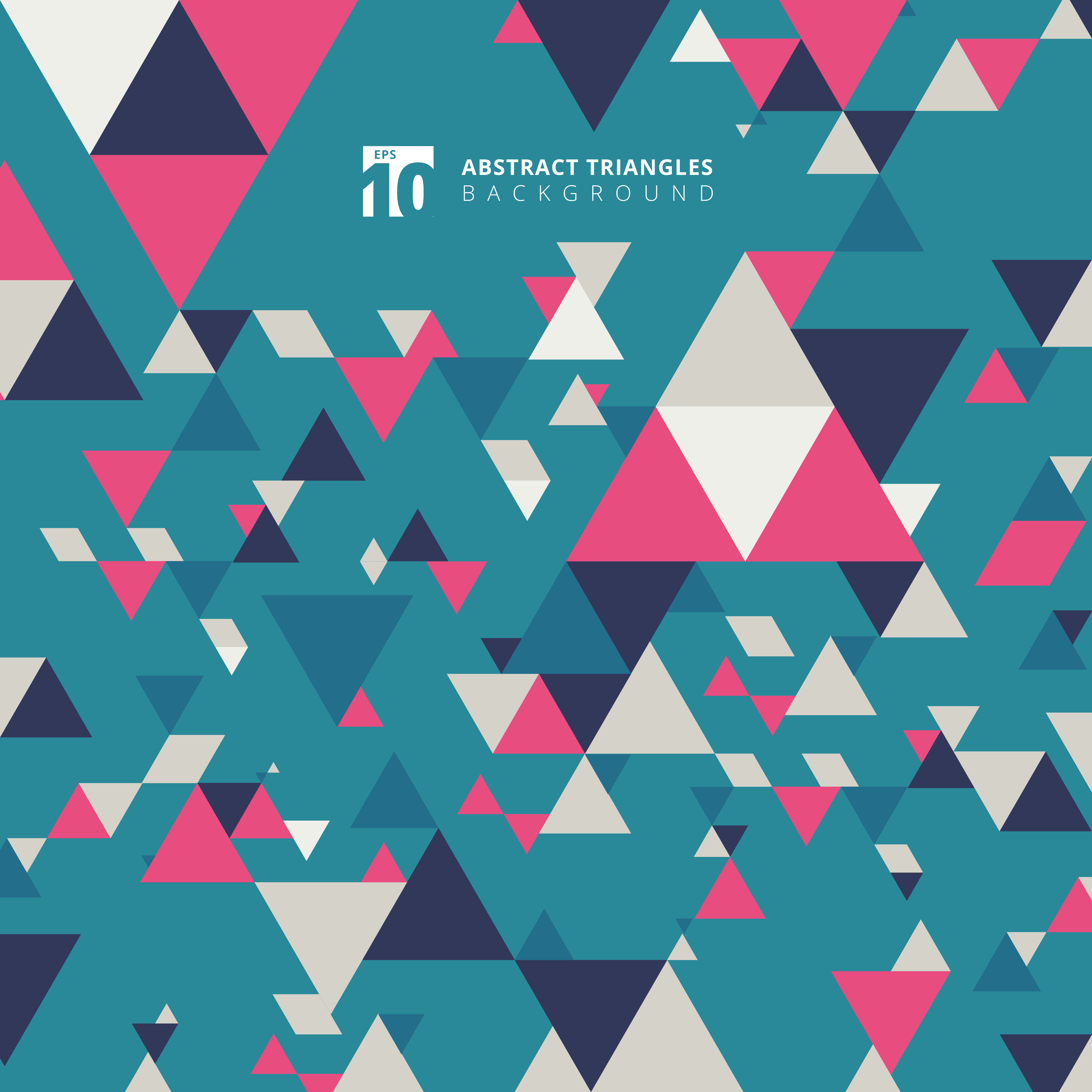 Abstract Modern Colorful Triangles Pattern Elements On Blue Background