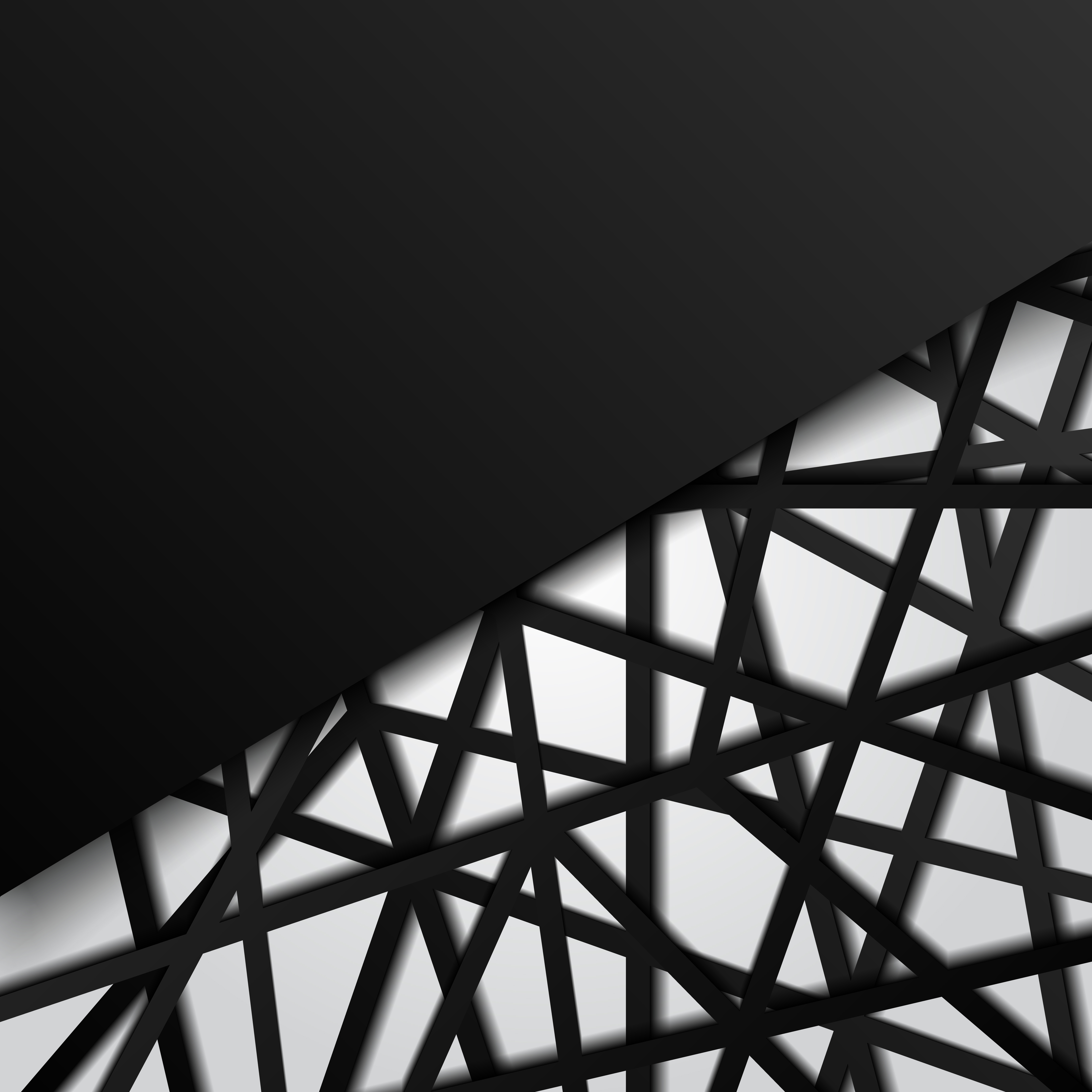 Abstract Template Black Lines Futuristic Overlapping White Background Digital Connection