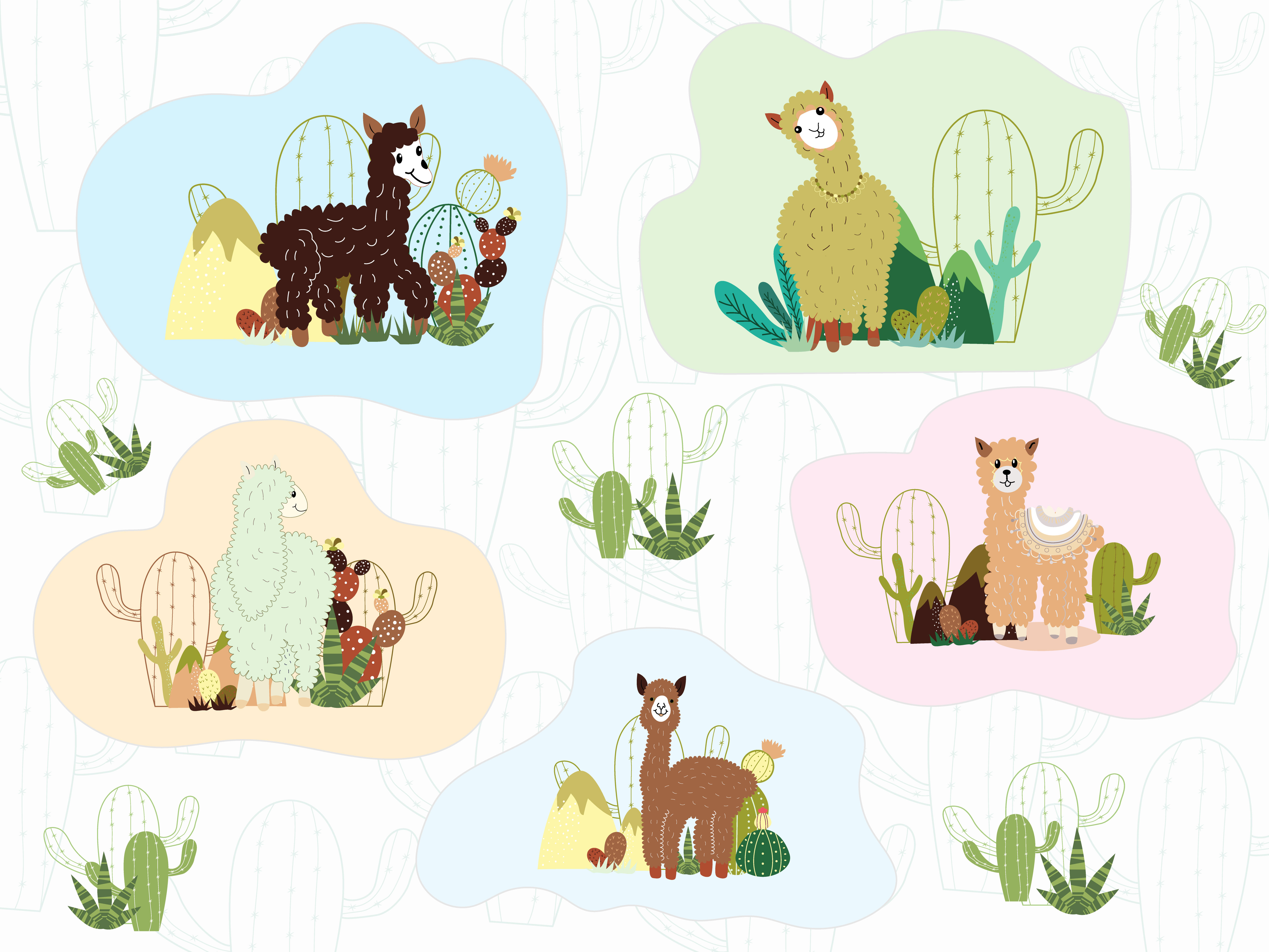 Llama and Cactus Clipart Bundle,No Drama Llamas Graphics Set. 622543 ...