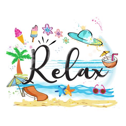 Relax word with summer items 624204 Vector Art at Vecteezy Relax word with summer items 624204 Vector Art at Vecteezy