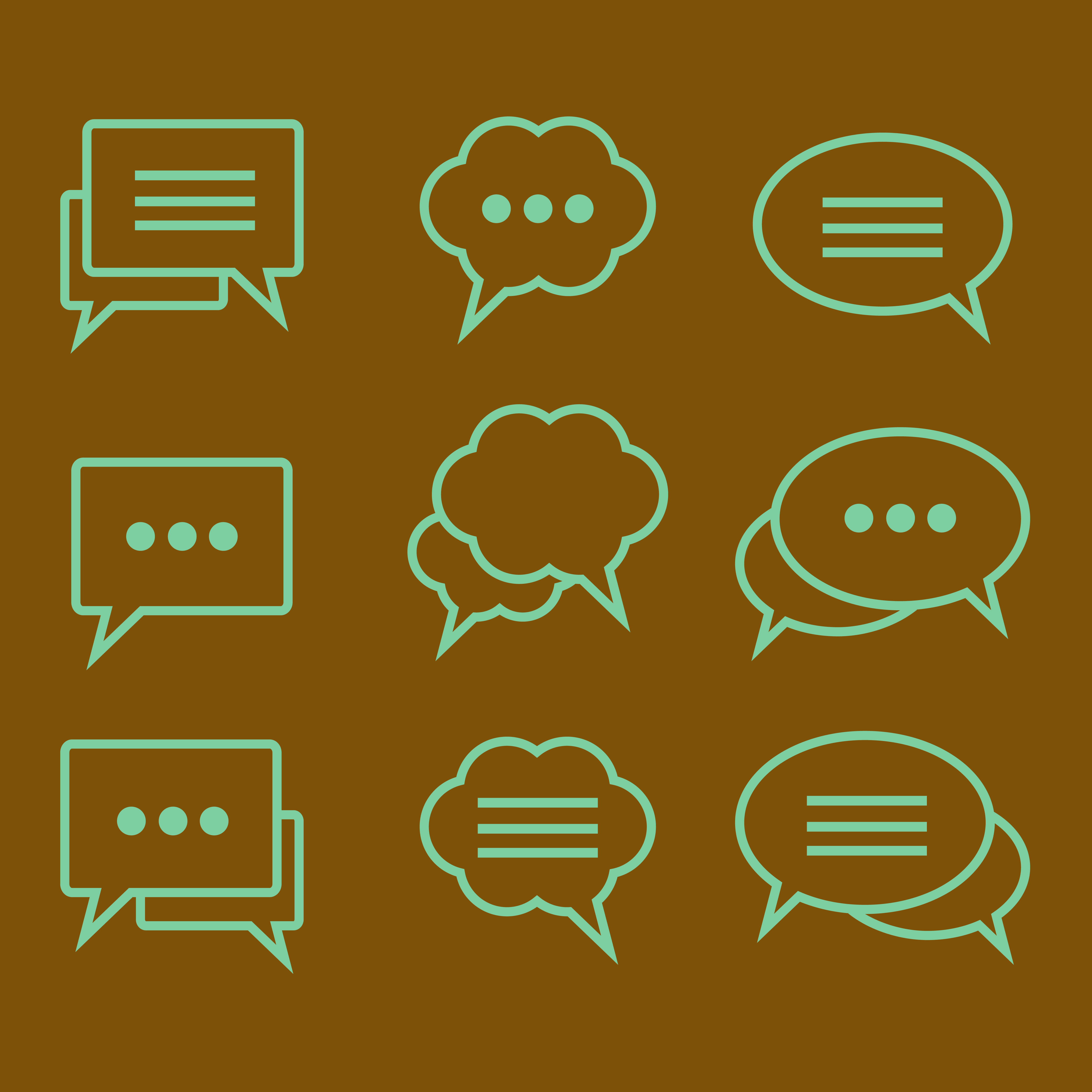 Set of linear icons speech bubbles 625897 Vector Art at Vecteezy