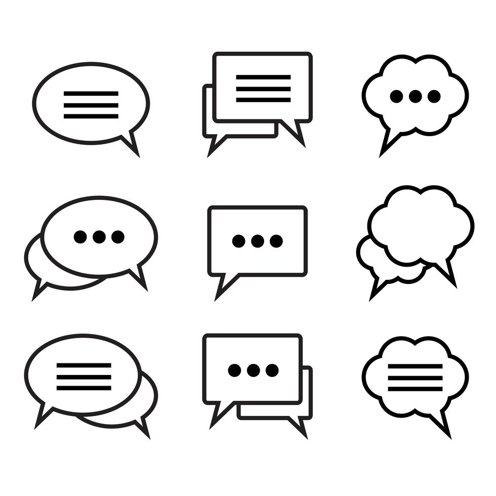 Set of Speech bubble linear icons 625967 Vector Art at Vecteezy