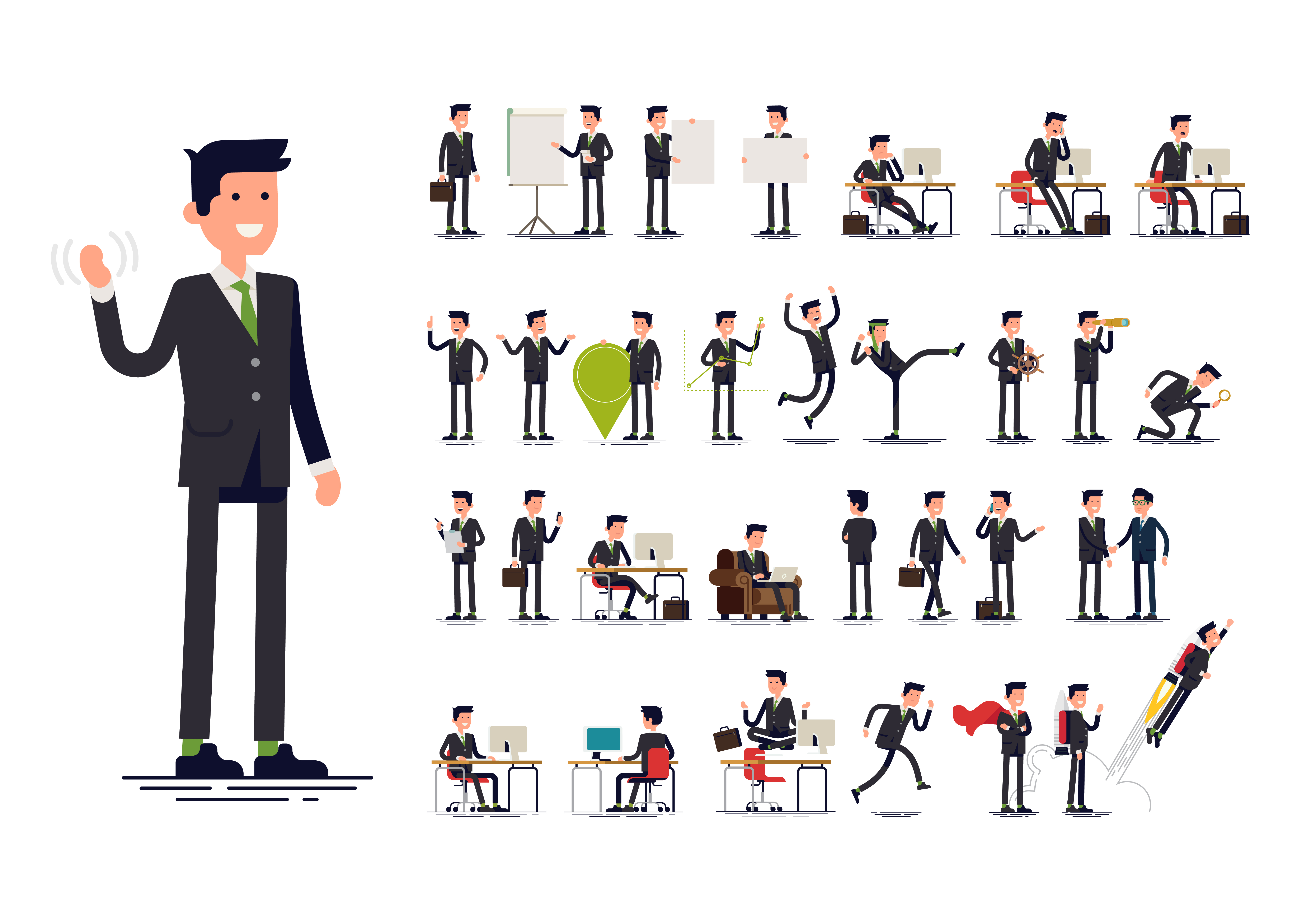 Office Worker Gestures Actions And Poses 628202 Vector Art At Vecteezy