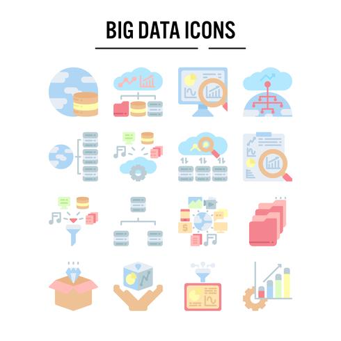 Big data icon in flat design 628576 Vector Art at Vecteezy