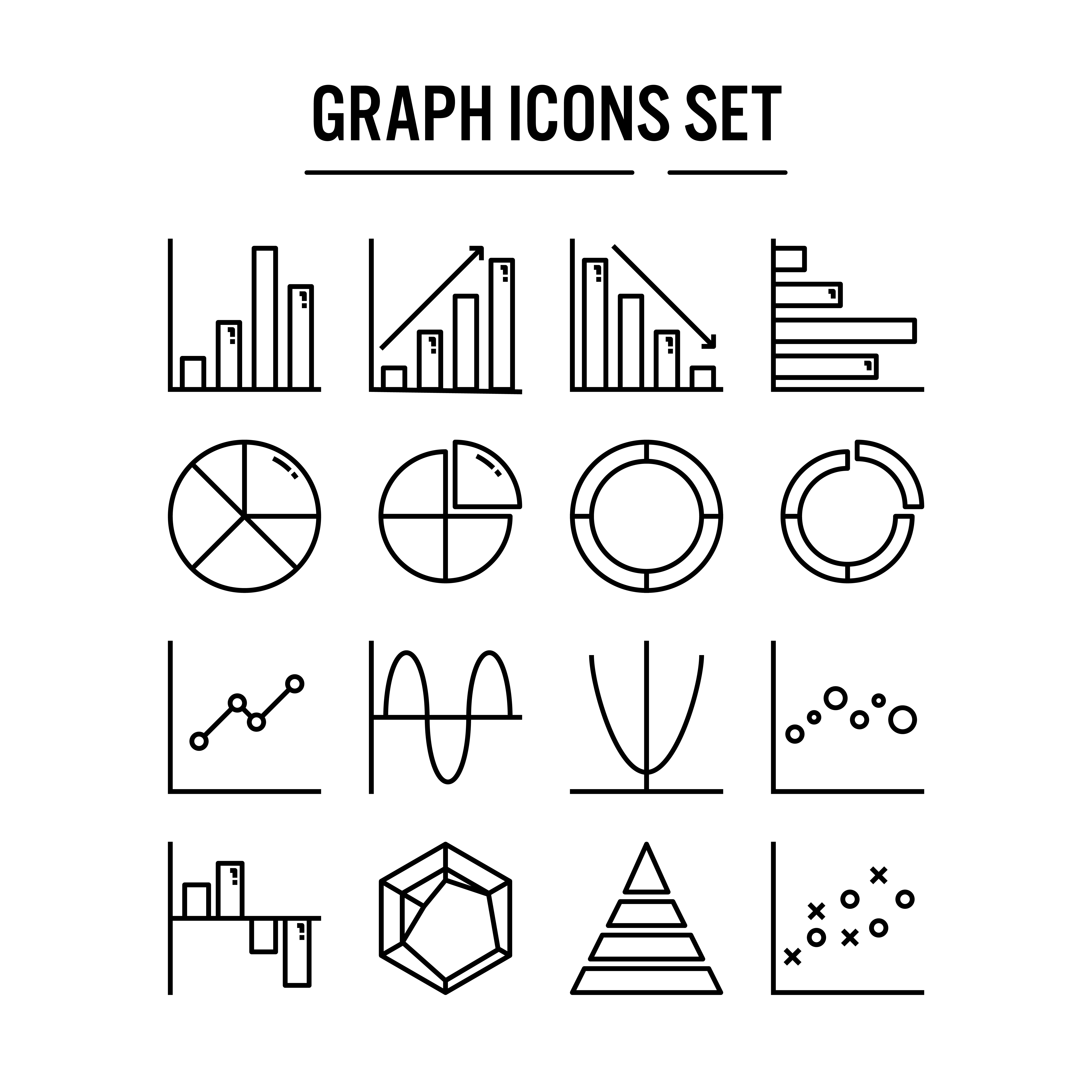 Graph and diagram icon in outline design 628596 Vector Art at Vecteezy