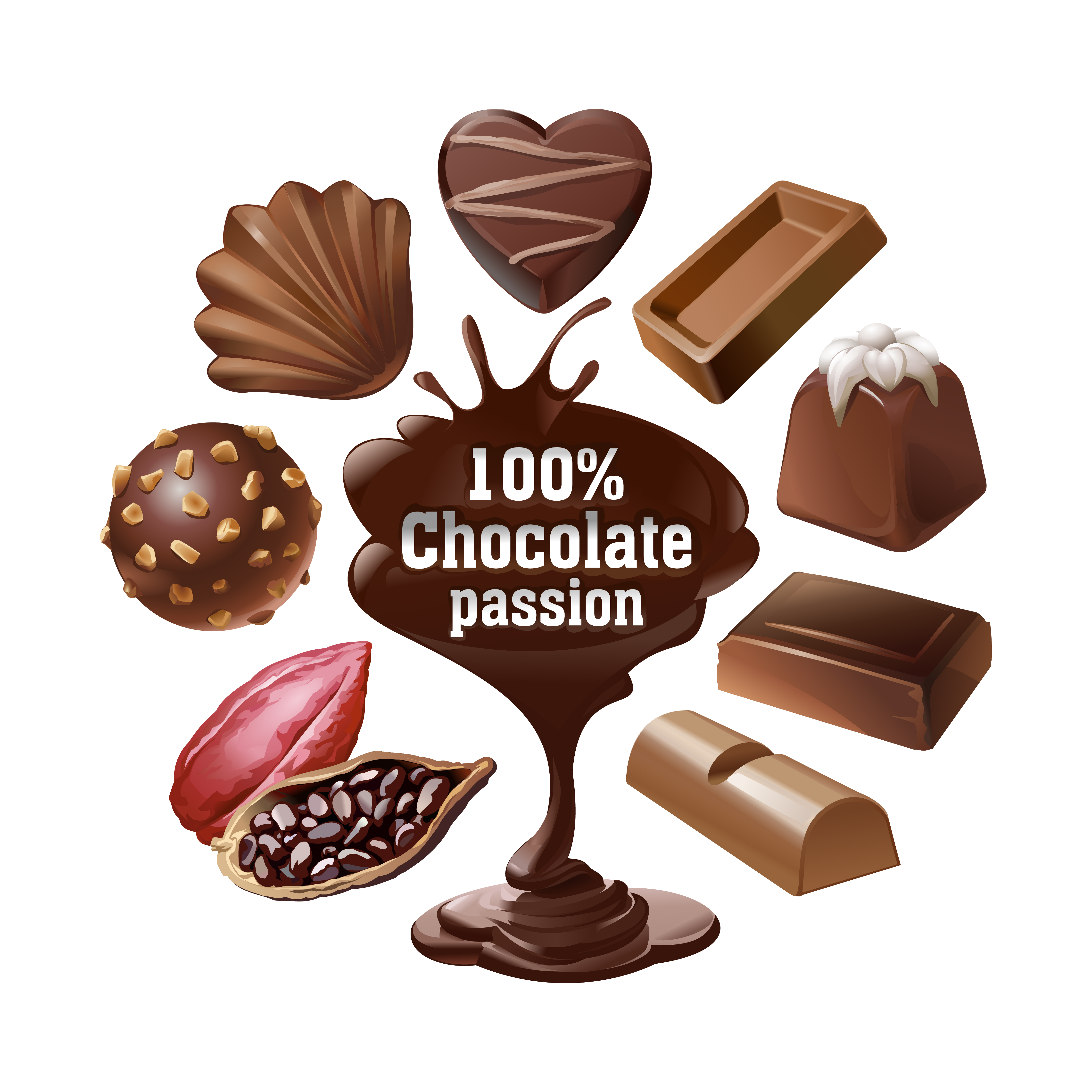 Set Vector Icons Of Chocolate Download Free Vector Art Stock Graphics And Images