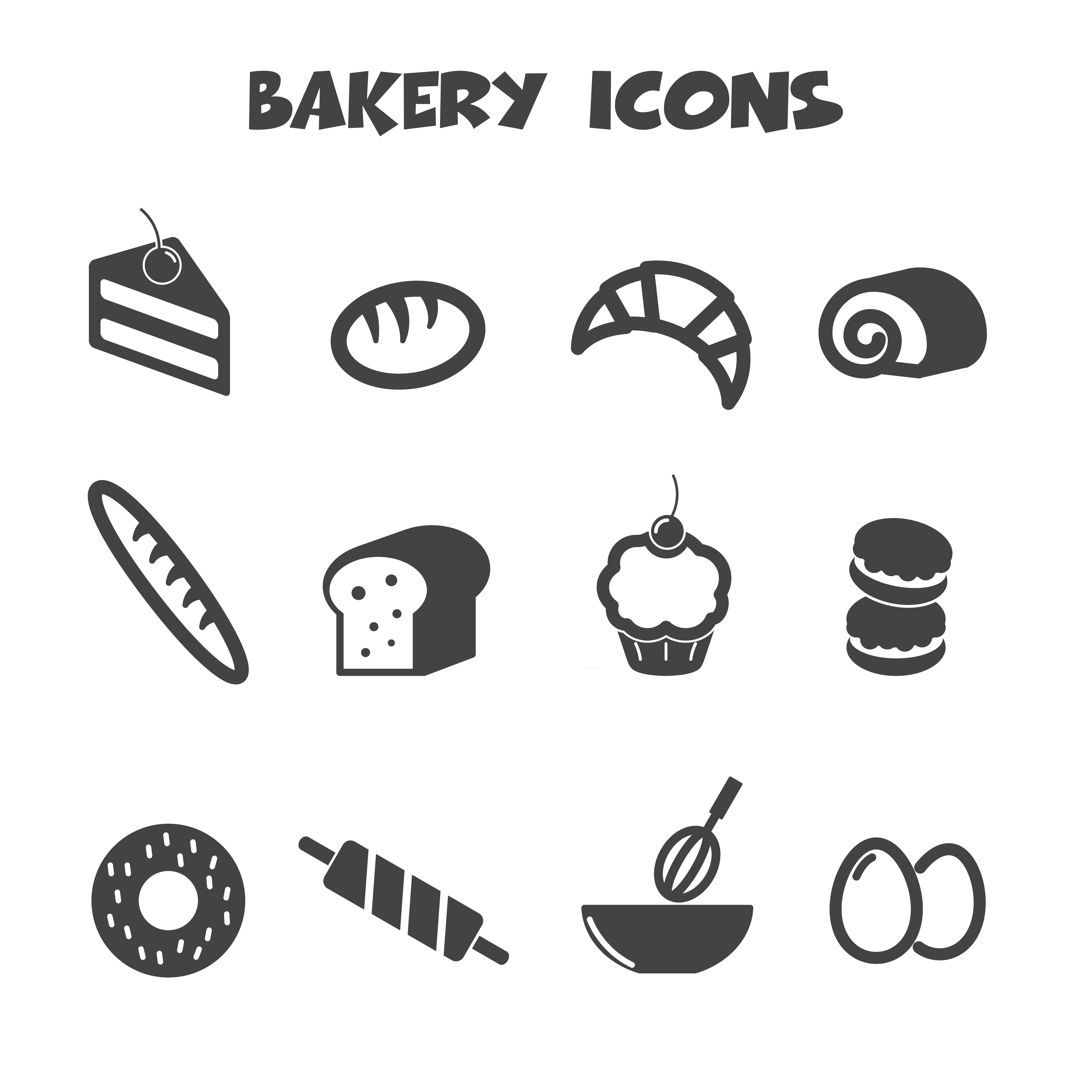 Bakery Icons Symbol 629434 Vector Art At Vecteezy
