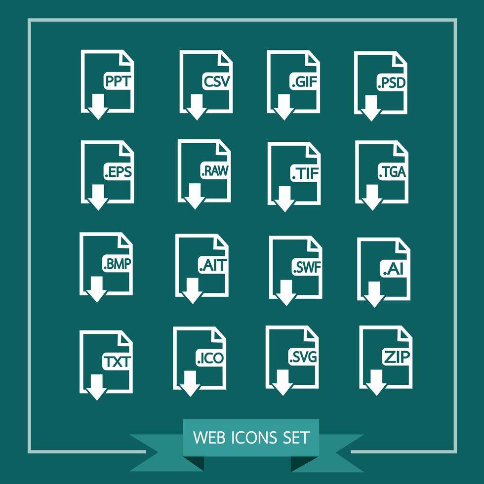 Files Format Icon Set 630893 Vector Art at Vecteezy