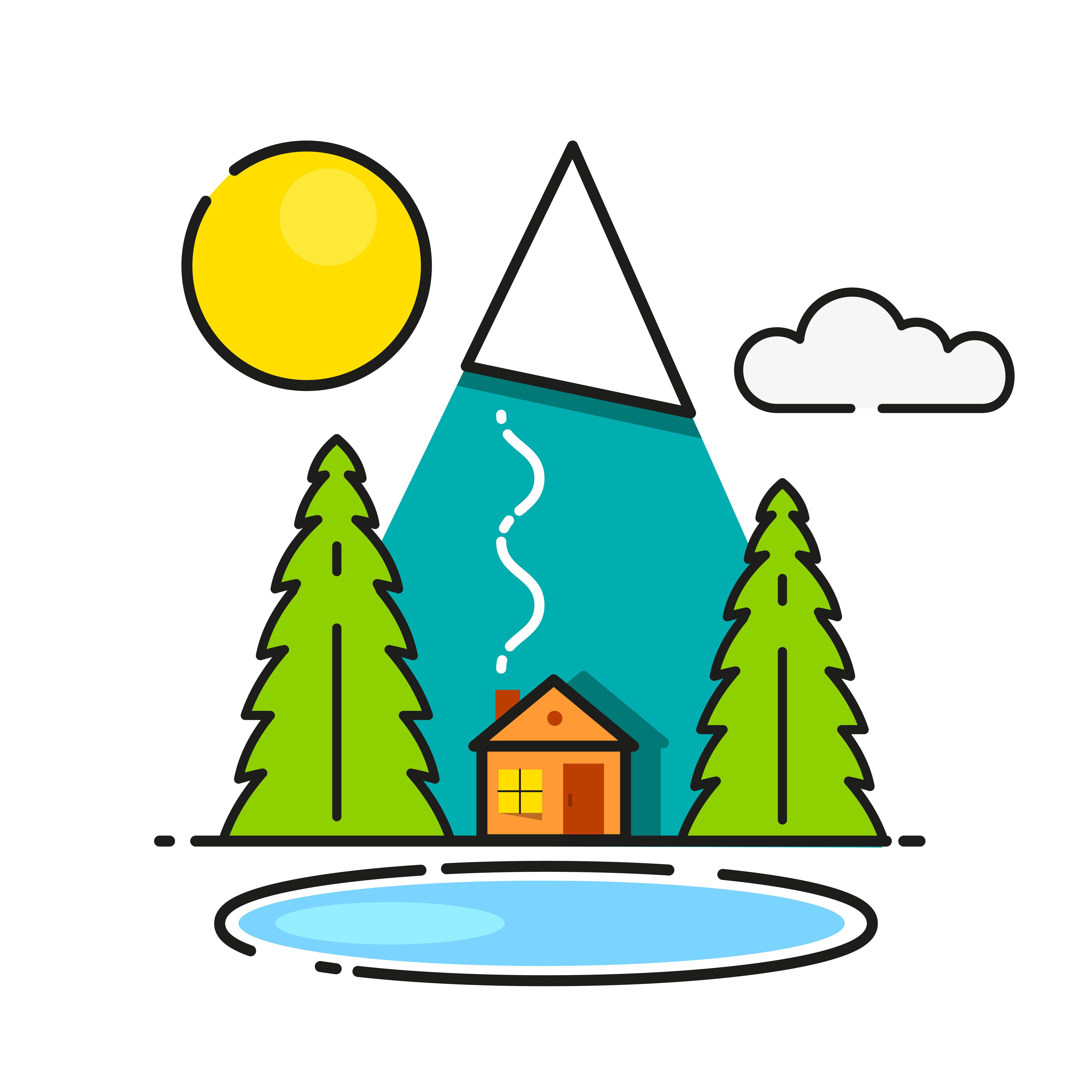 Log Cabin In The Woods Vector Icon Ready For Your Design, Greeting Card ...