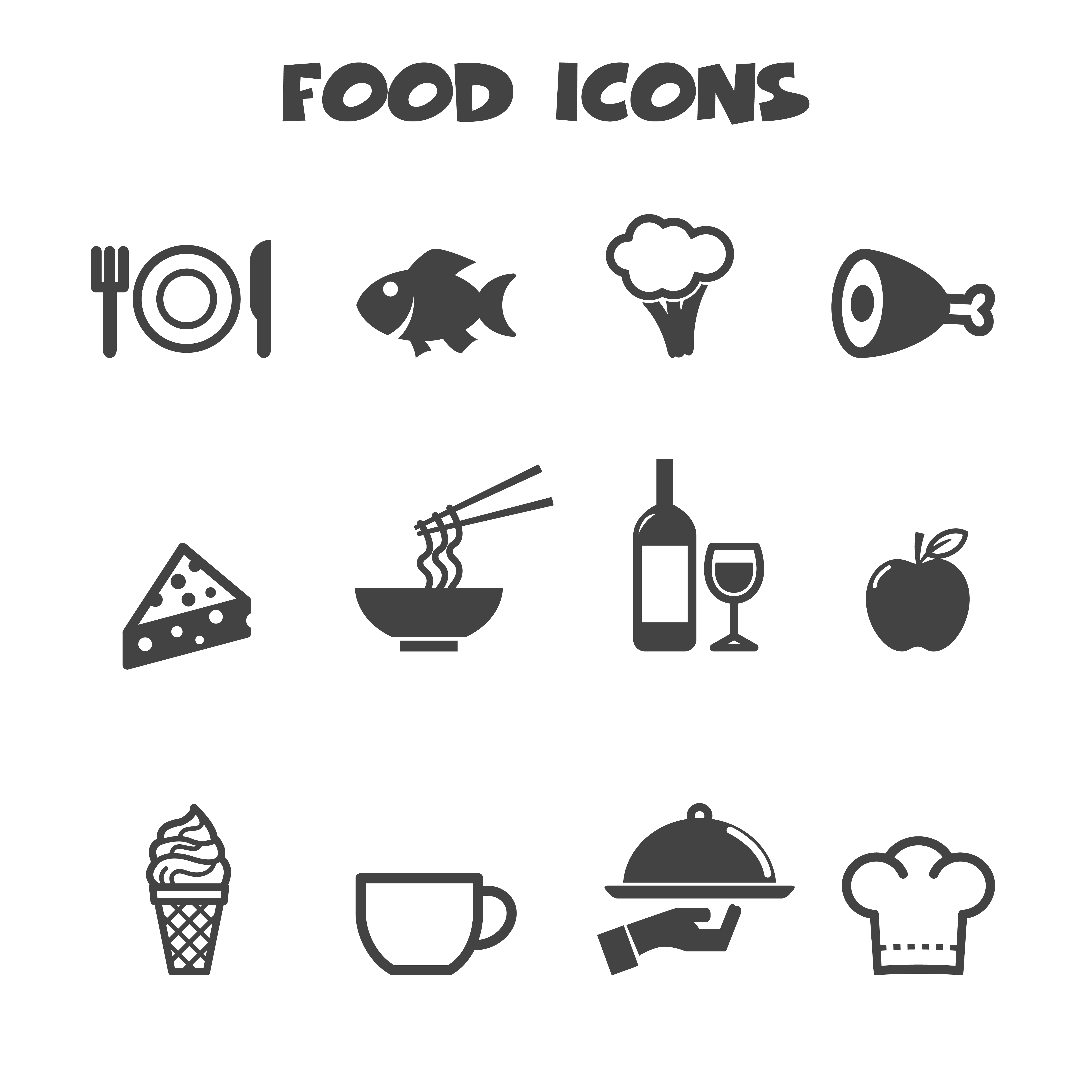 food icons symbol 633420 Vector Art at Vecteezy