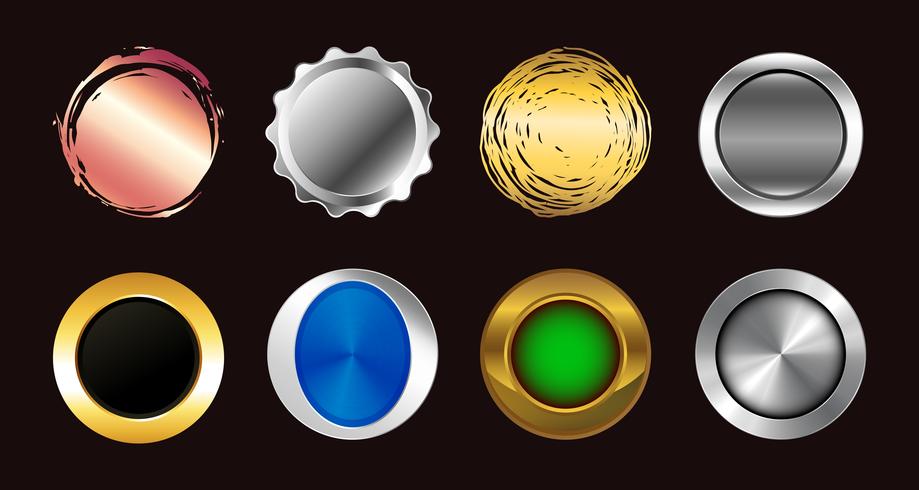 Colorful Button Set Icons Vector Symbols Collection 633935 Vector Art