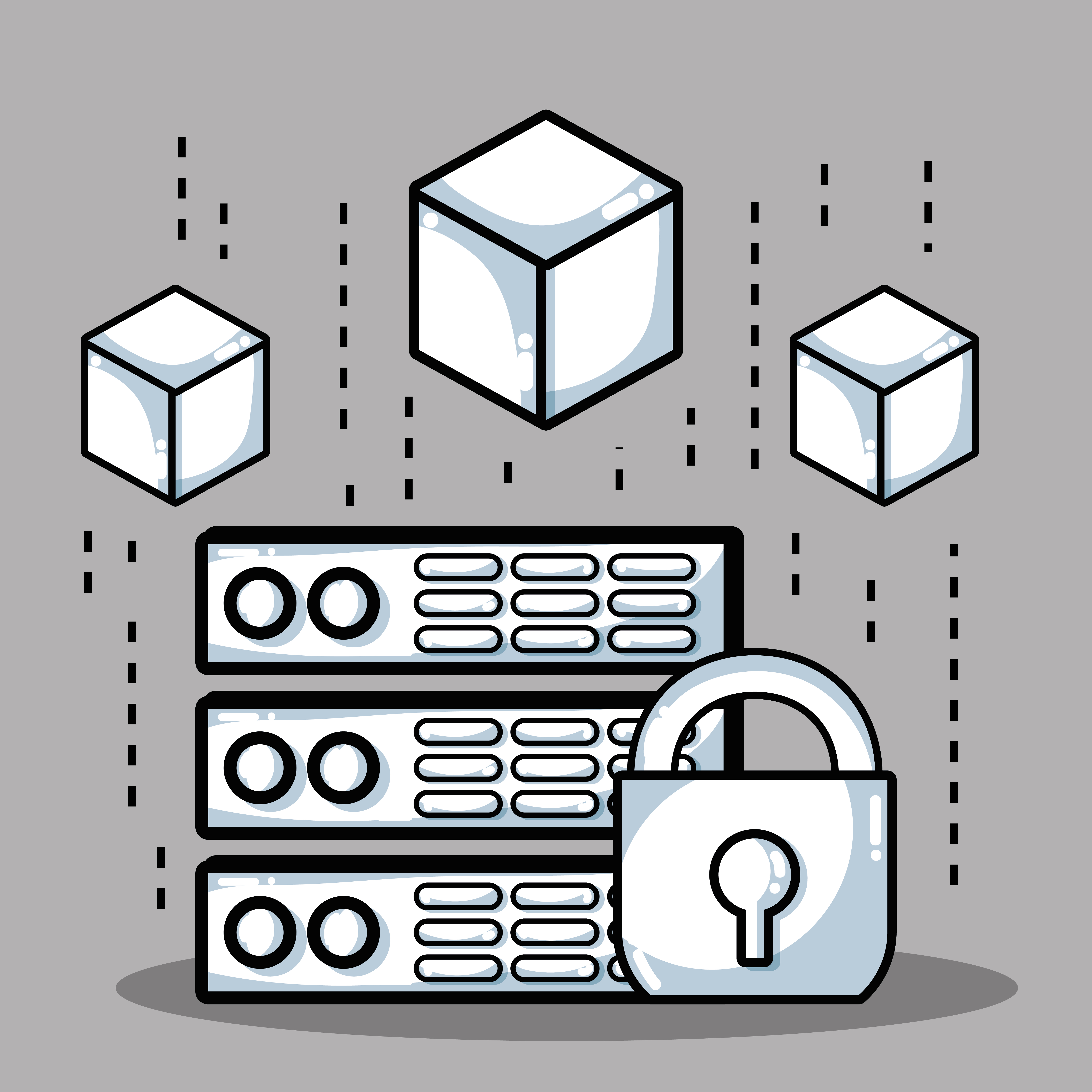 Blockchain Cubes Digital Security Technology 635289 Vector Art At Vecteezy
