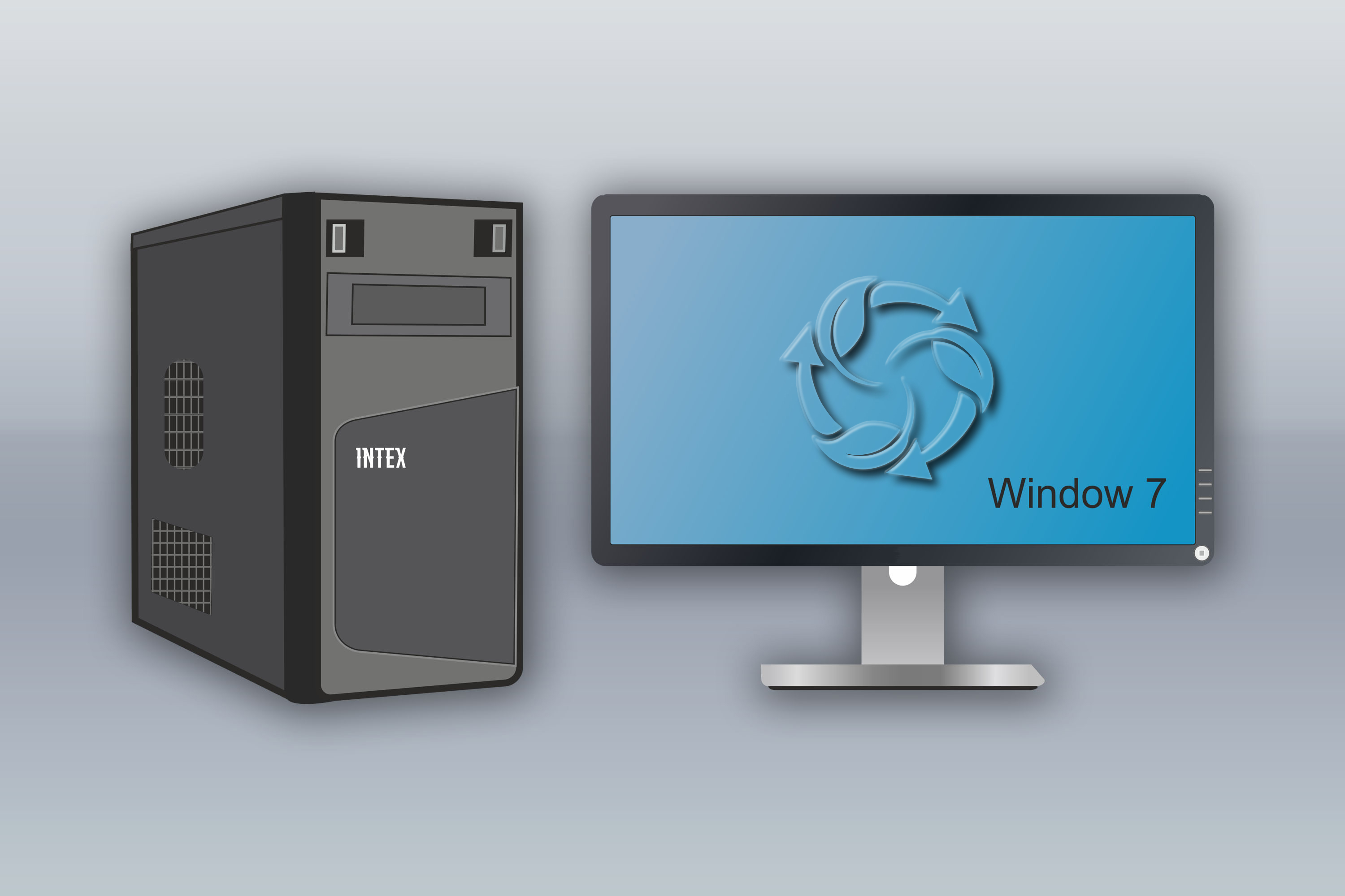 Desktop Computer with LED Vectors 638250 Vector Art at Vecteezy