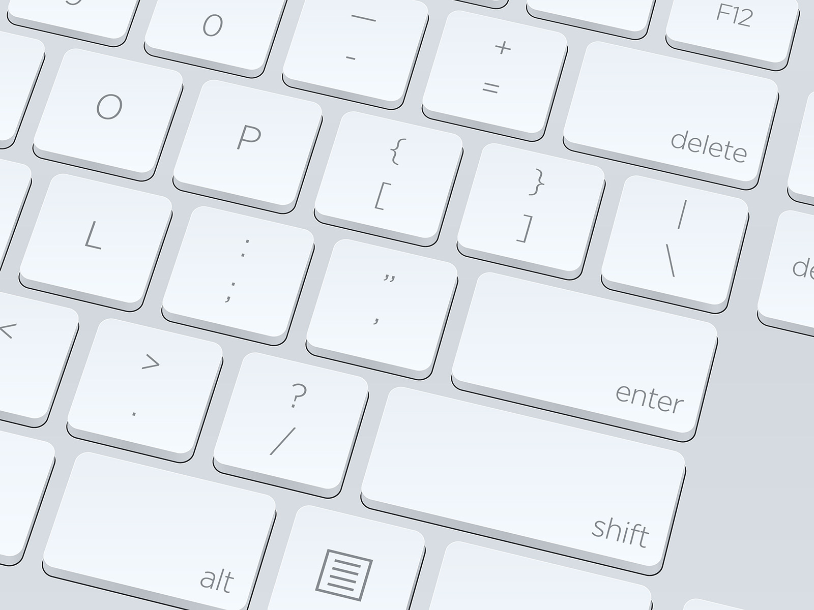 White blank computer keyboard, close up vector image 638332 Vector Art ...