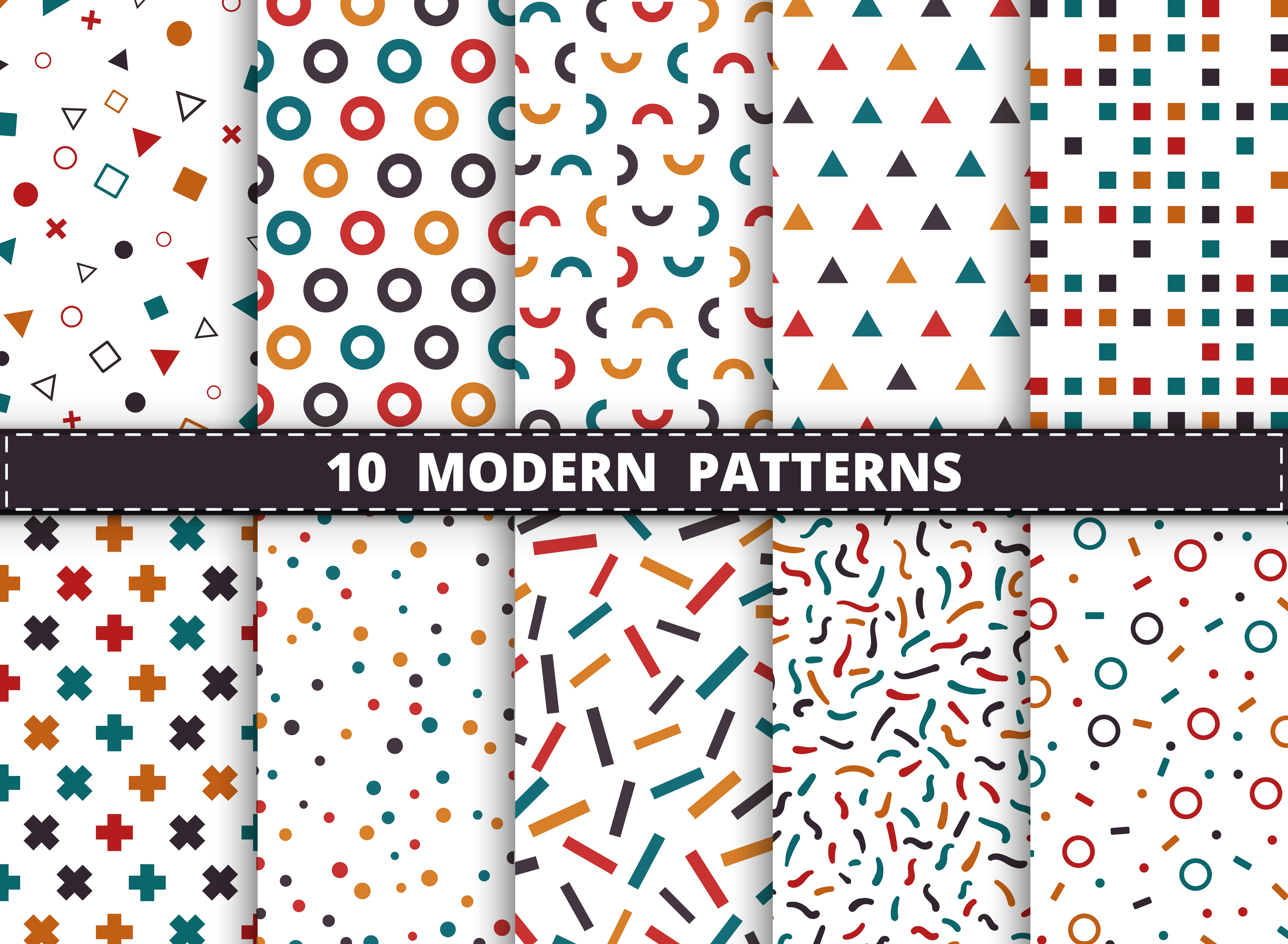 Abstract colorful modern geometric pattern set on white background ...