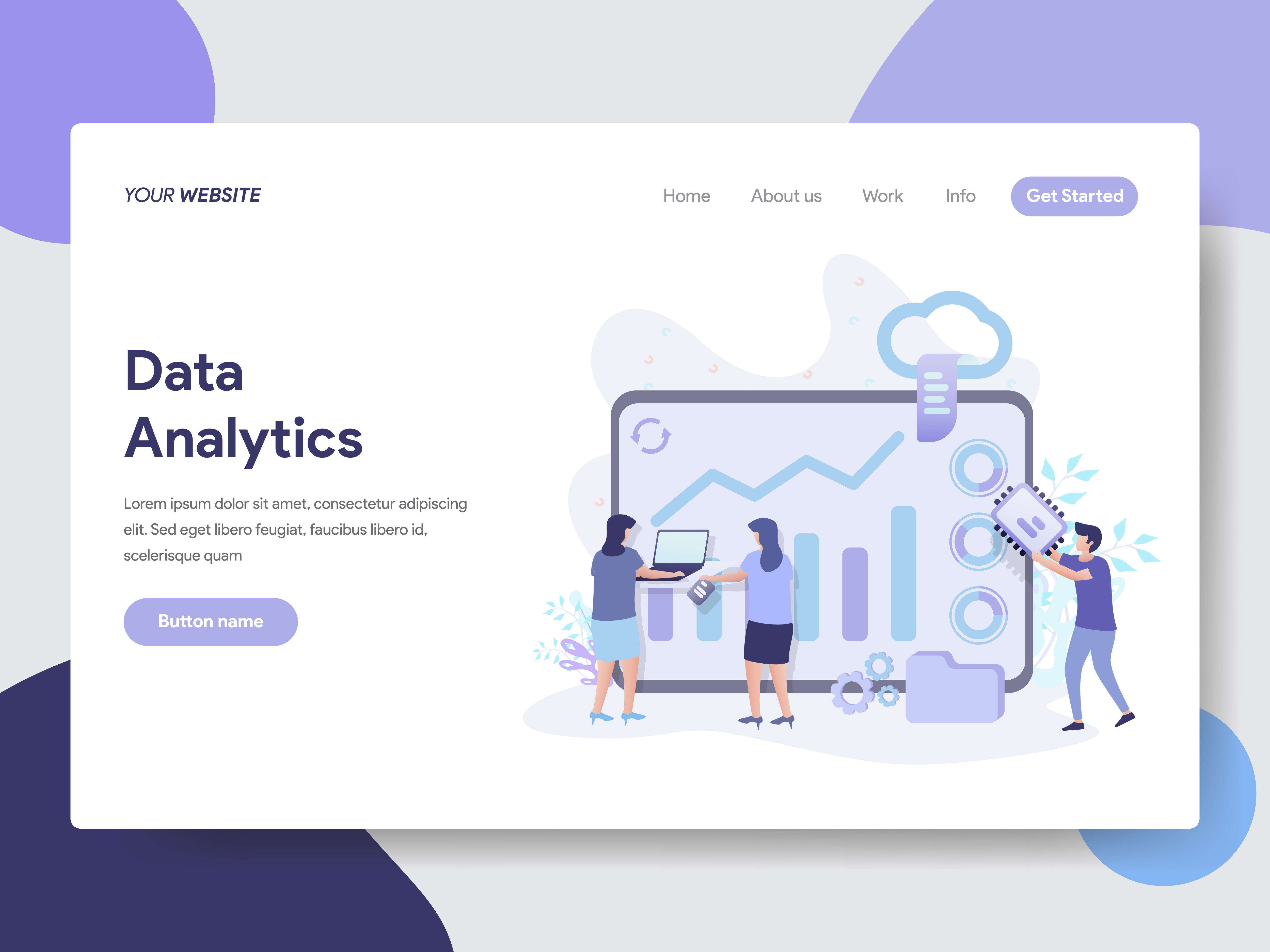 Landing page template of Data Analytics Illustration Concept. Modern ... Landing page template of Data Analytics Illustration Concept. Modern ...