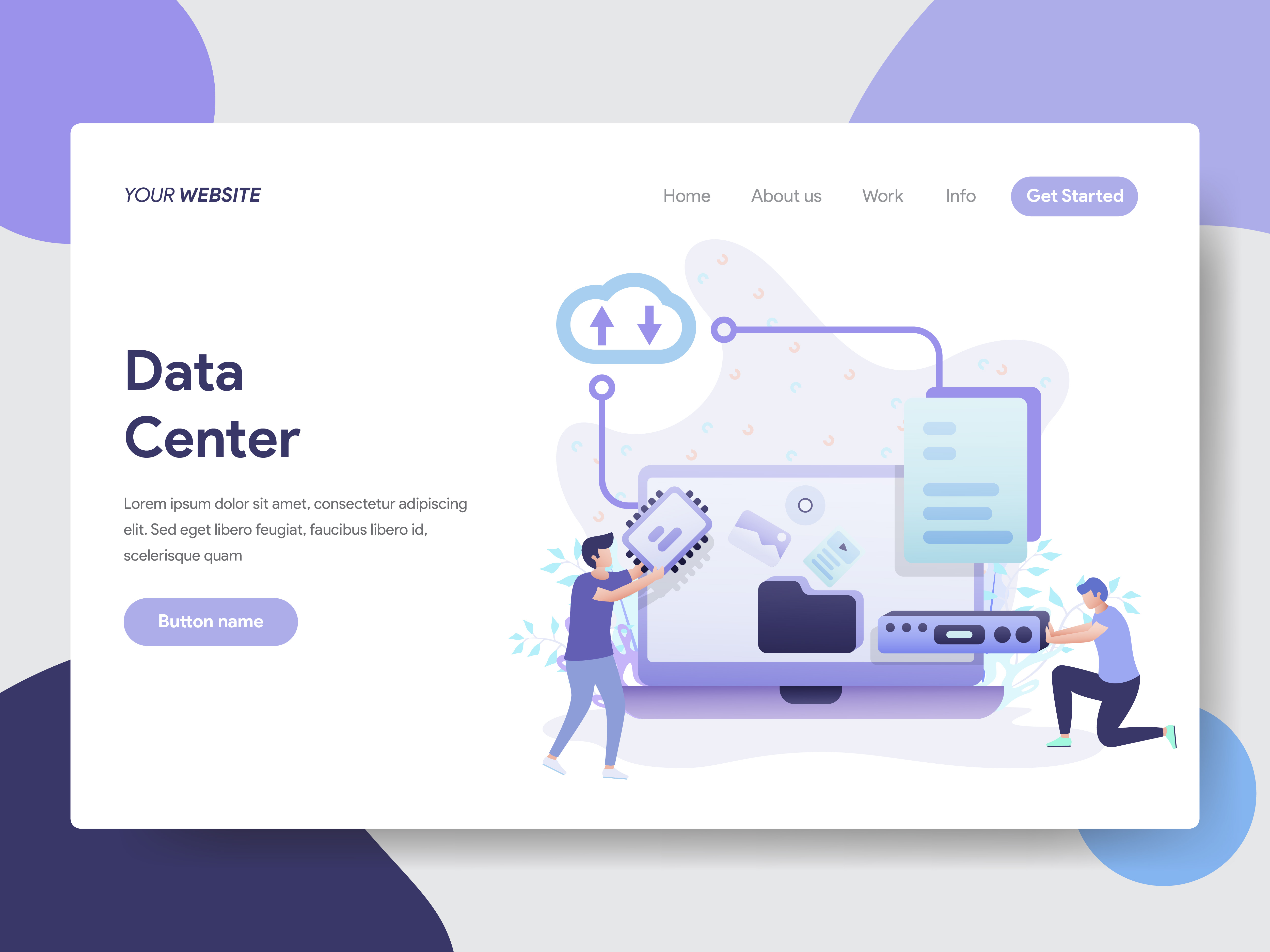 Landing page template of Data Center Illustration Concept. Modern flat ...