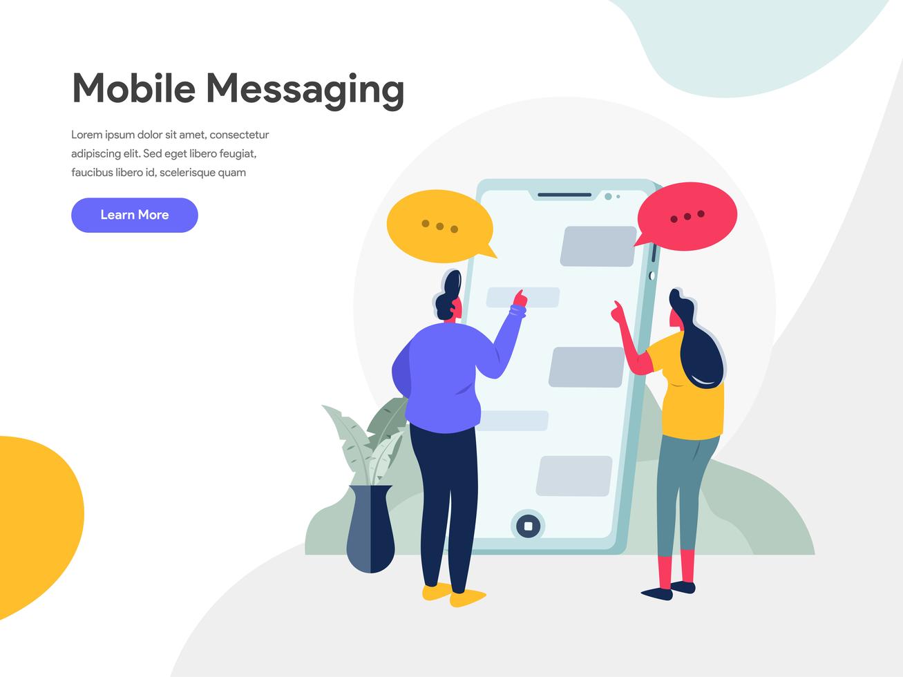 Mobile Messaging Illustration Concept. Modern flat design concept of ...