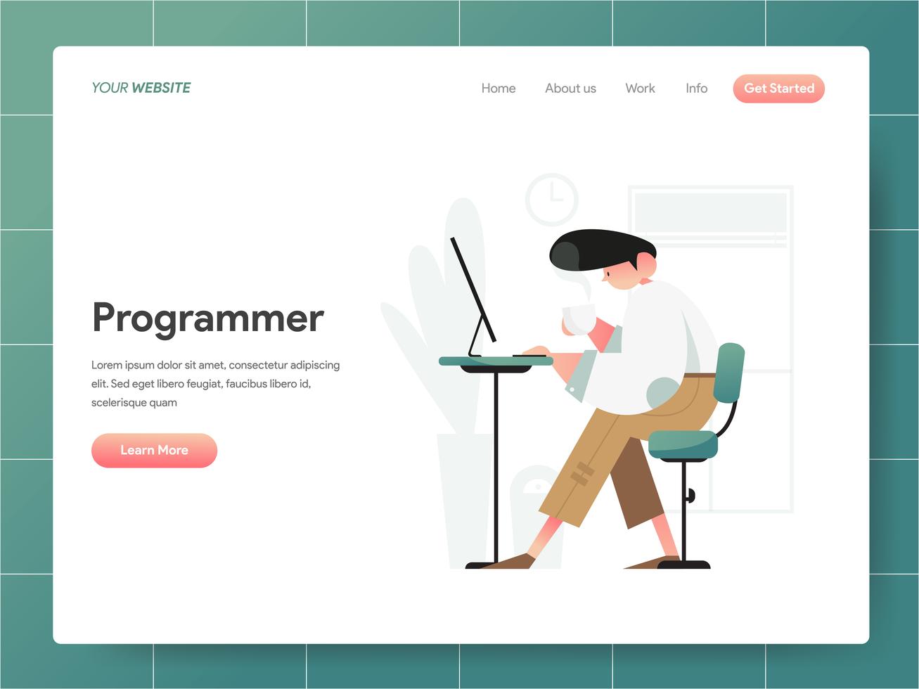 Programmer Illustration Concept. Modern design concept of web page ...