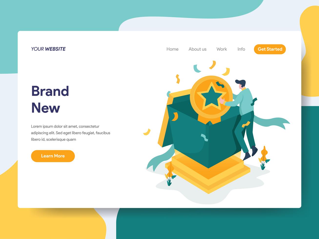 Landing page template of Brand New Illustration Concept. Modern flat ...
