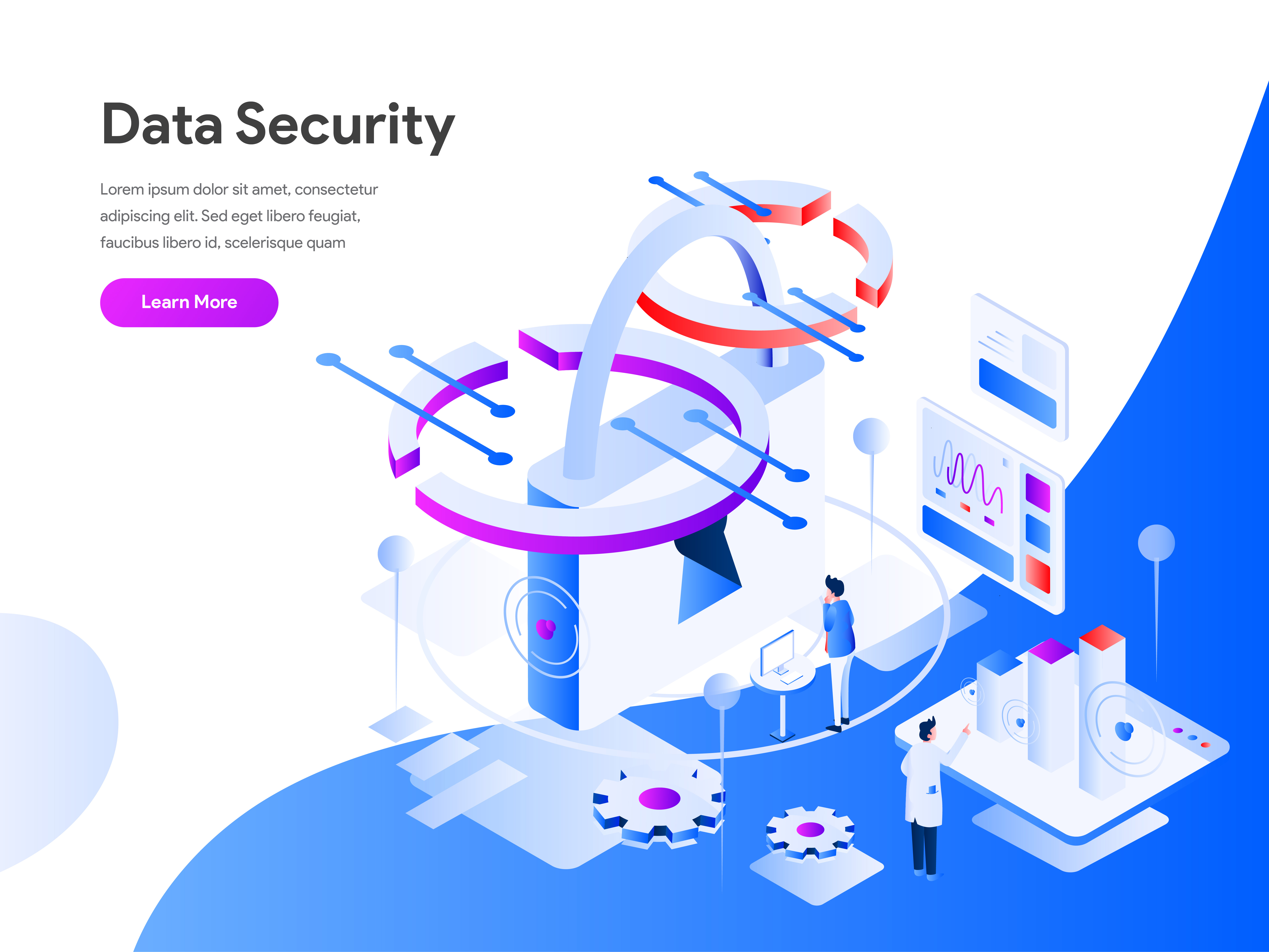 Data Security Isometric Illustration Concept Modern Flat Design Concept Of Web Page Design For