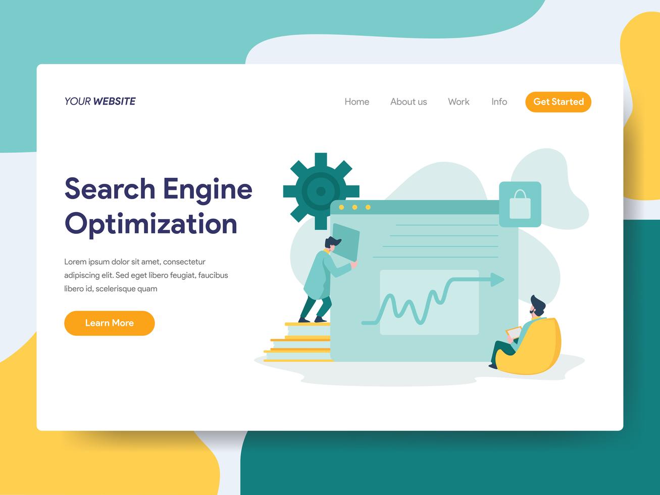 Landing page template of Search Engine Optimization Illustration ...