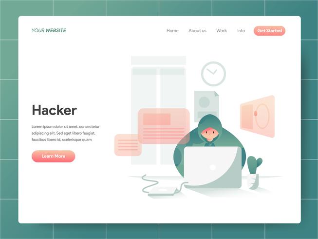 Hacker Illustration Concept. Modern design concept of web page design ...