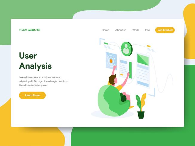 Landing page template of User Analysis Illustration Concept. Modern ...