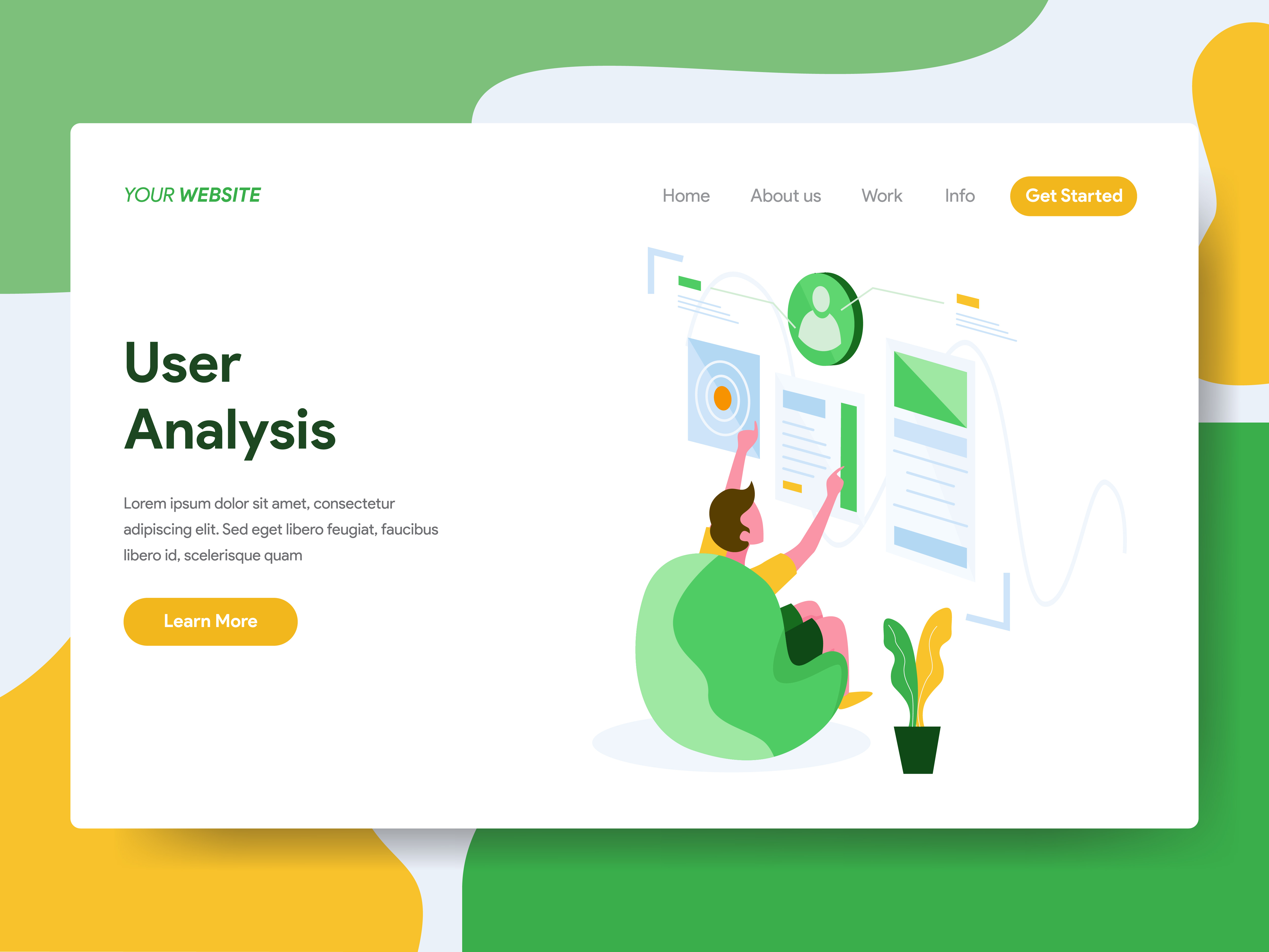 Landing page template of User Analysis Illustration Concept. Modern ...