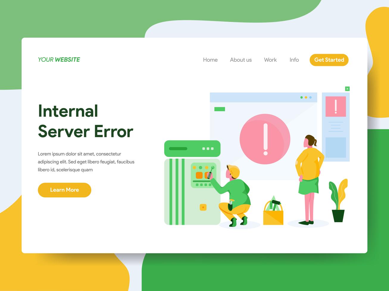 Landing page template of Internal Server Error Illustration Concept ...