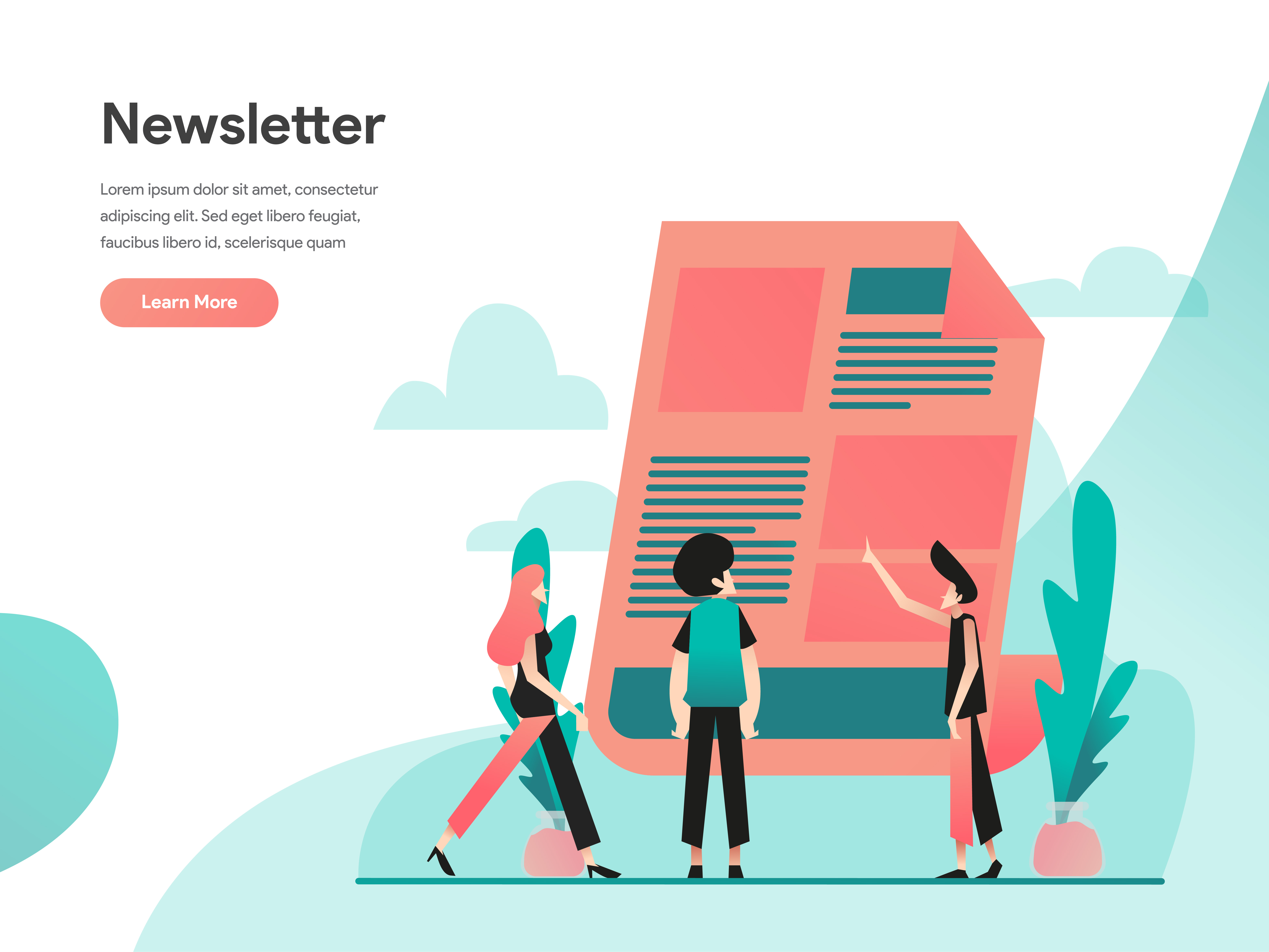 Newsletter Illustration Concept Modern Flat Design Concept Of Web Page Design For Website And