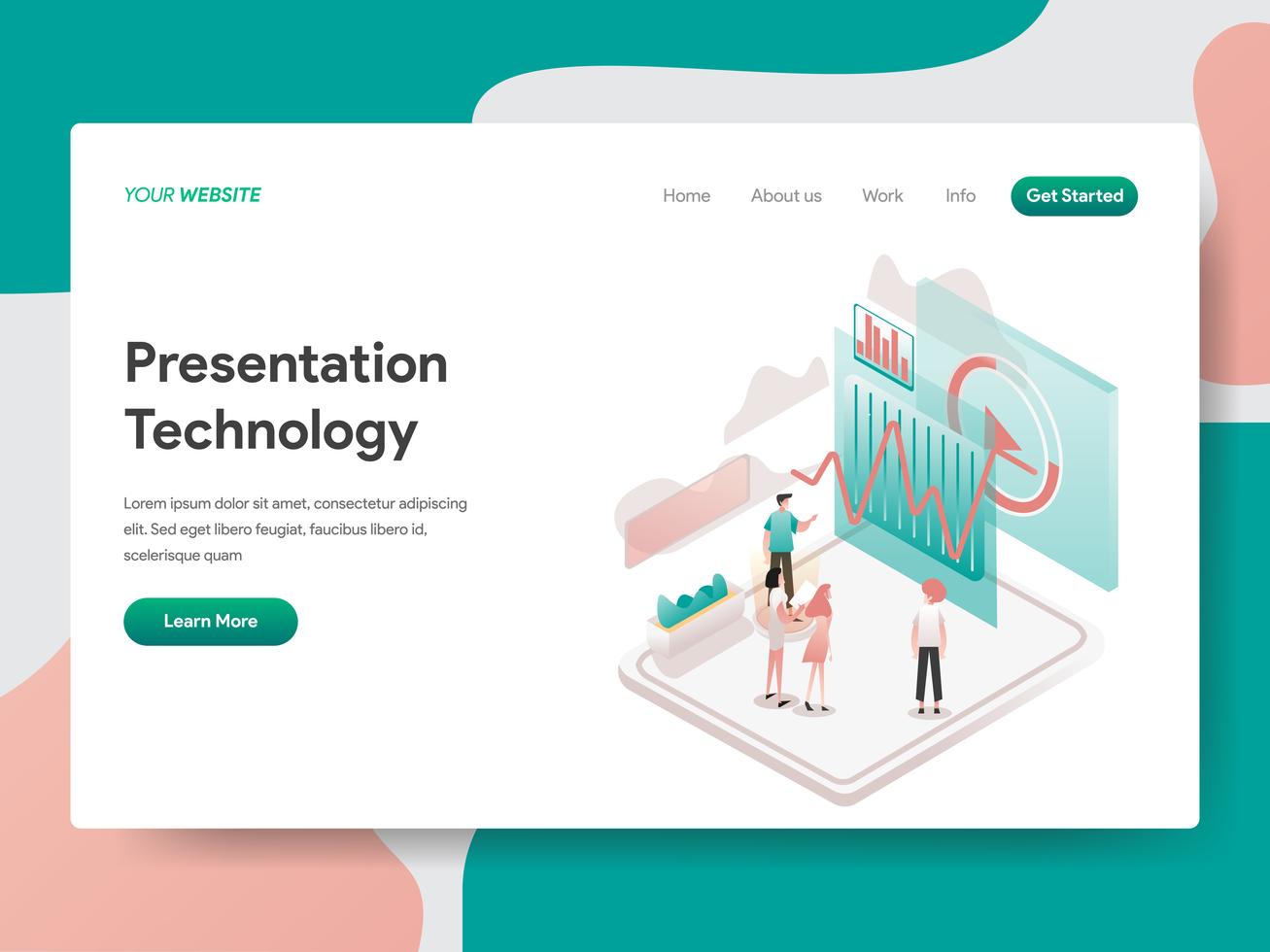 Landing page template of Presentation Technology Illustration Concept ...
