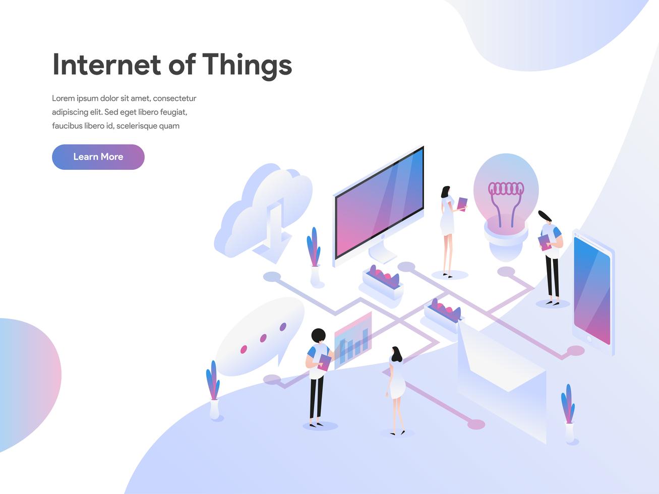Landing page template of Internet of Things Illustration Concept ...