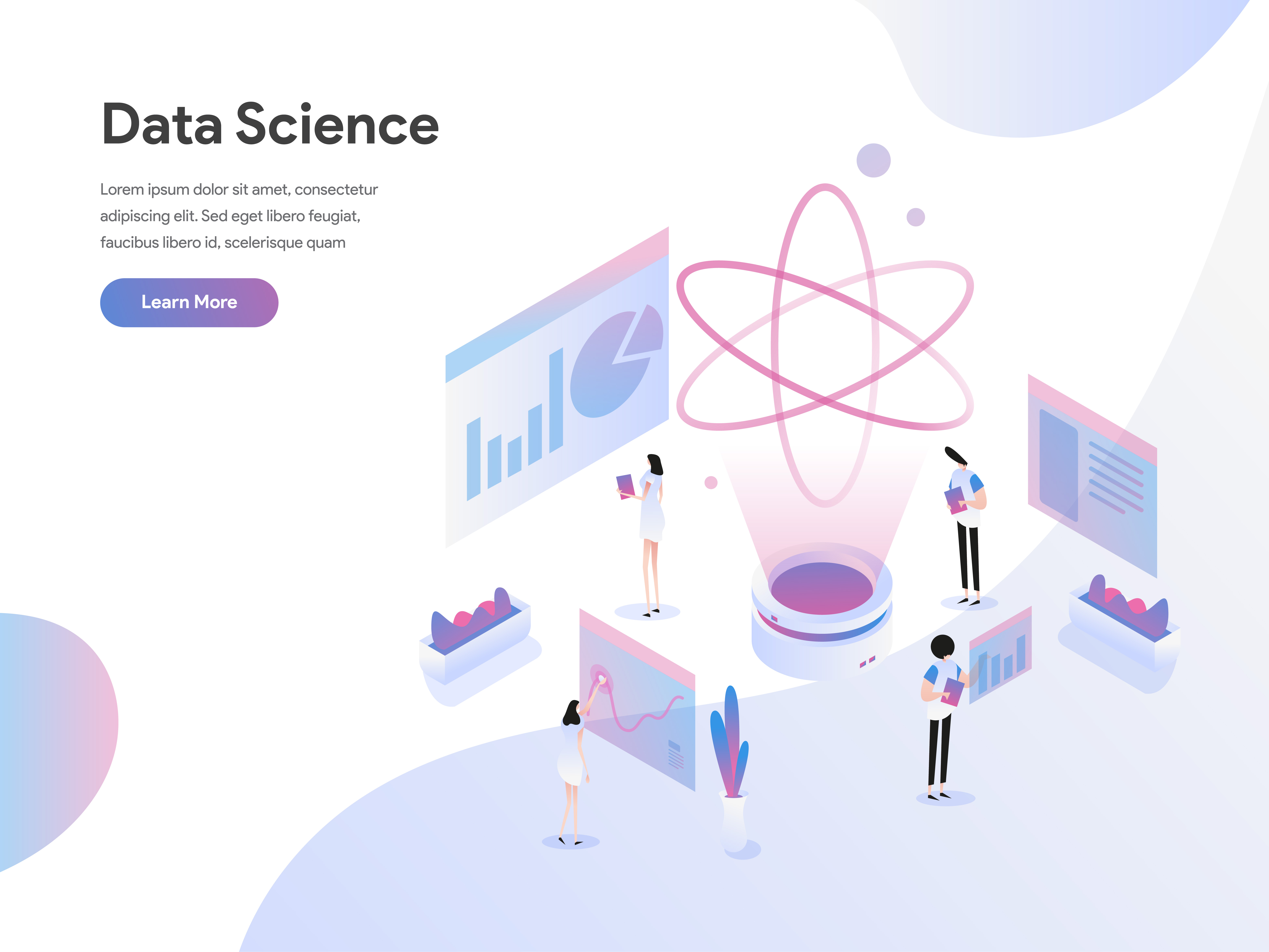 Landing Page Template Of Data Science Isometric Illustration Concept Flat Design Concept Of Web