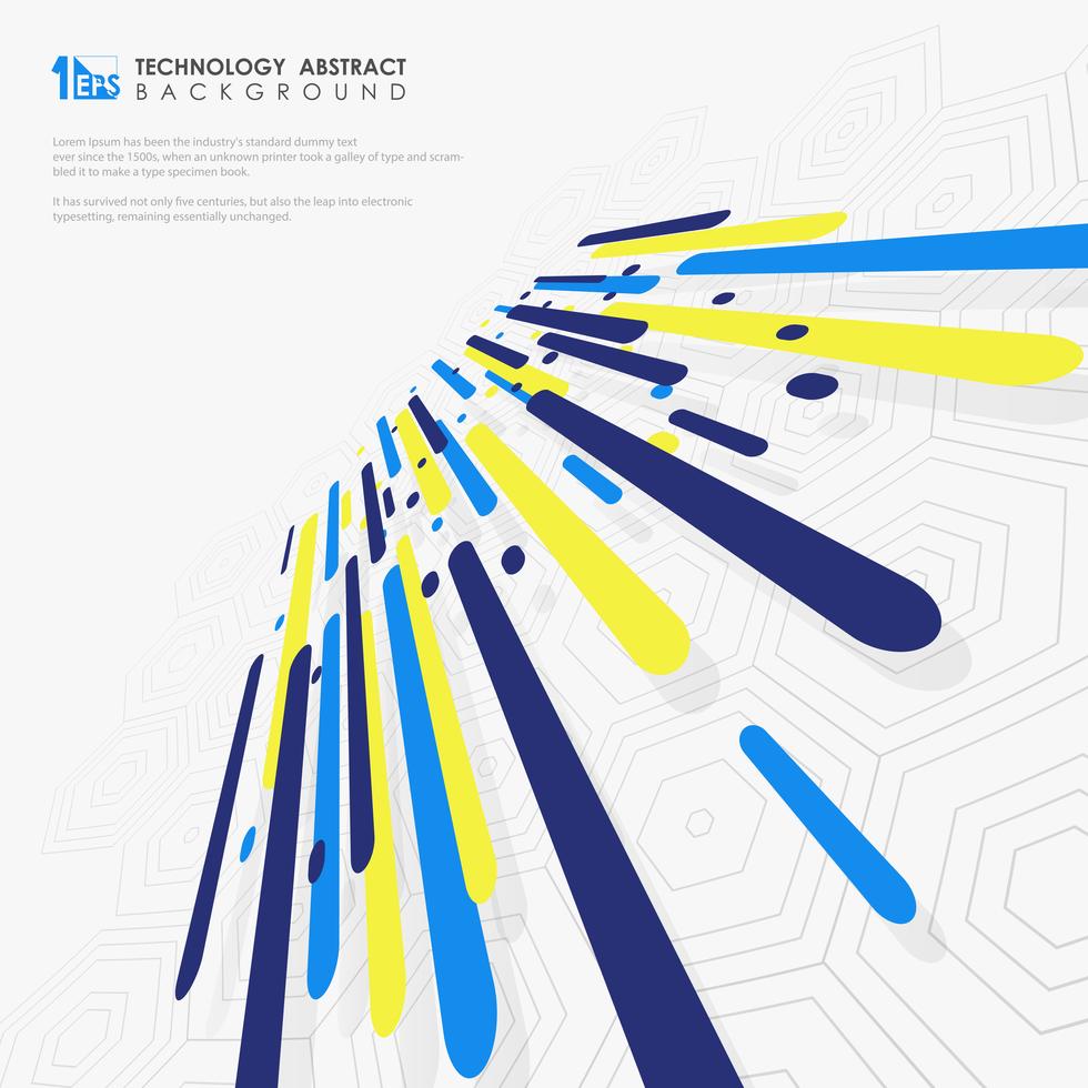 Abstract Illustration Of Colorful Futuristic Dynamic Composition In Various Colored Shapes Lines