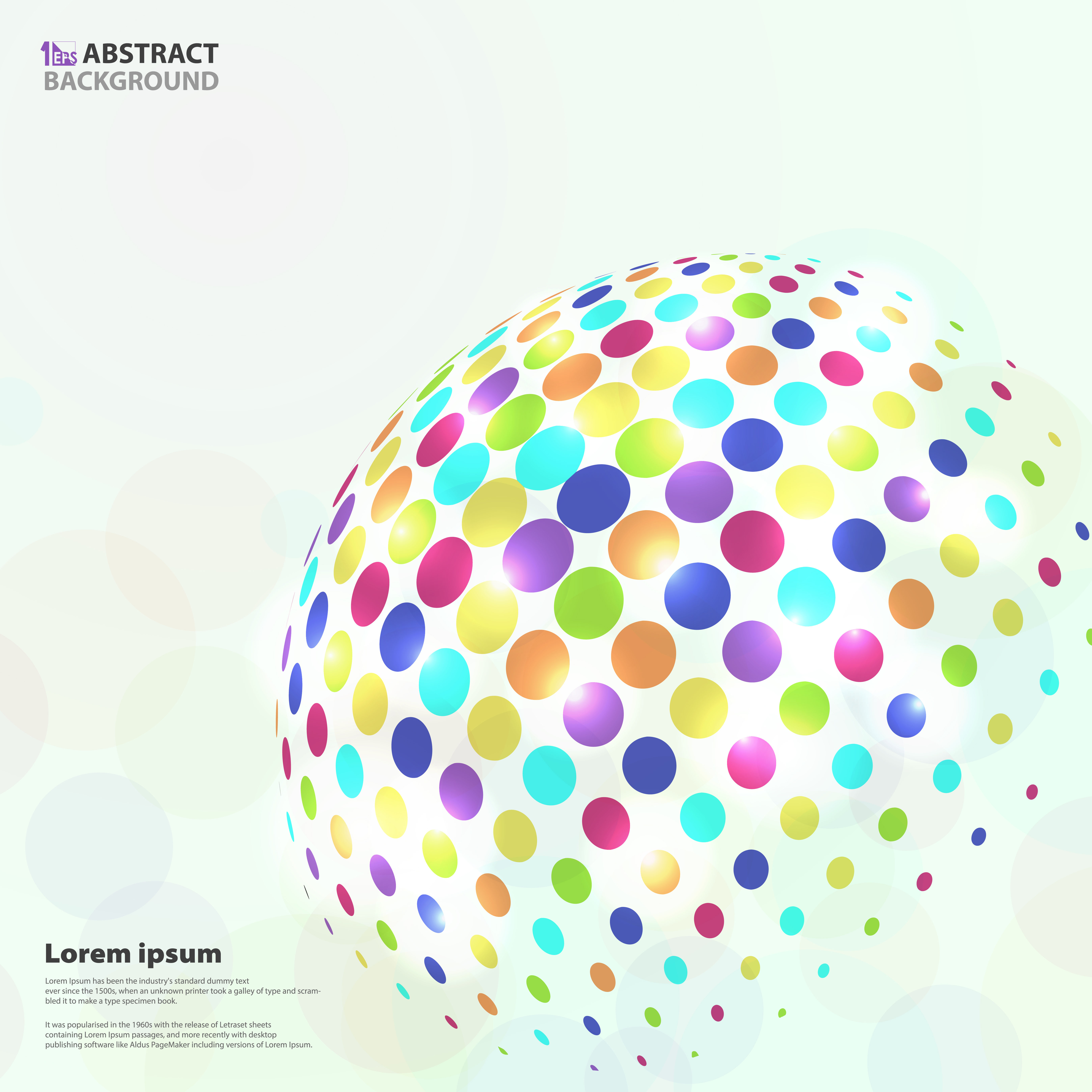 Abstract Vivid Colorful Circle Pattern In Global Shape Background