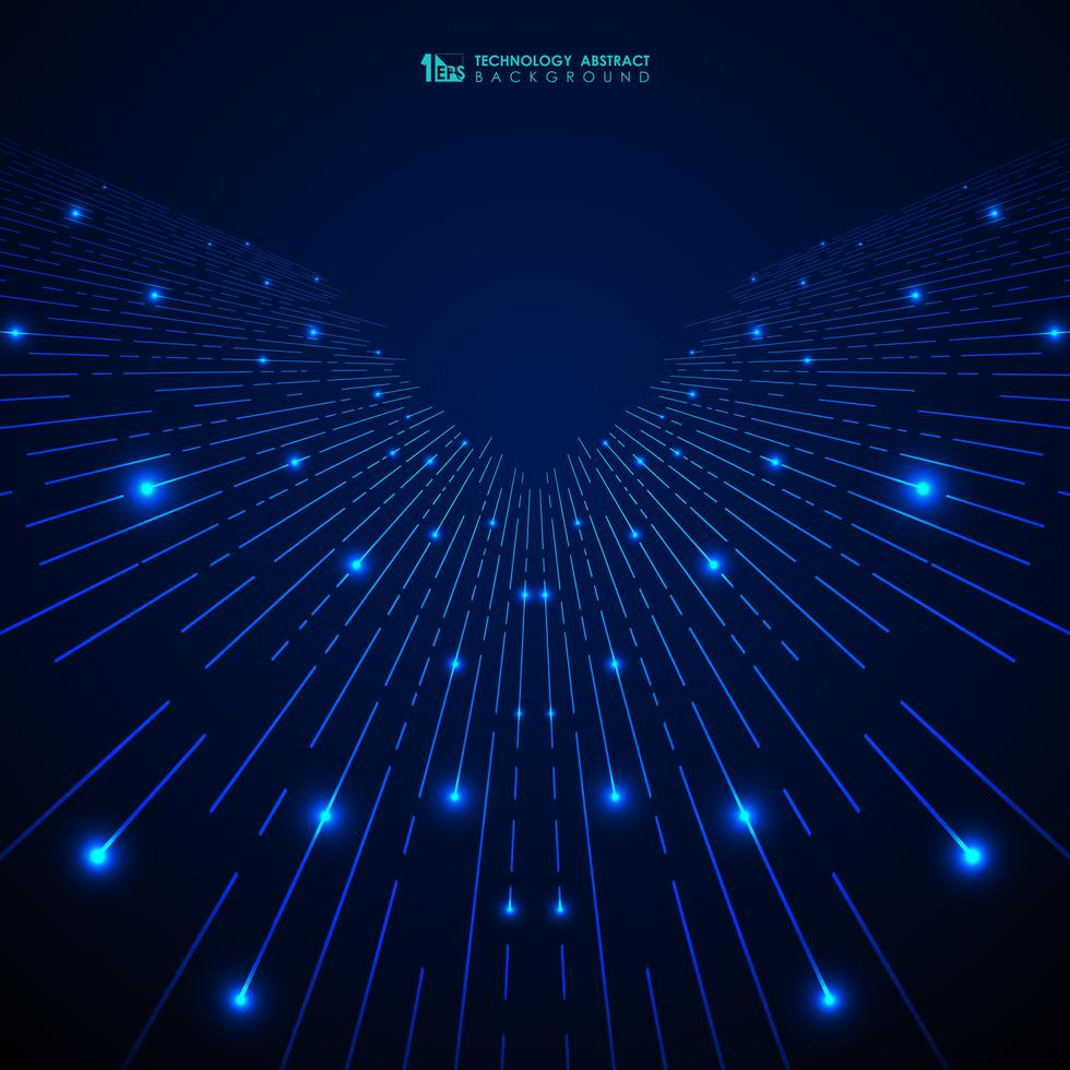 Abstract blue gradient technology stripe lines pattern with glitters background. You can use for ...