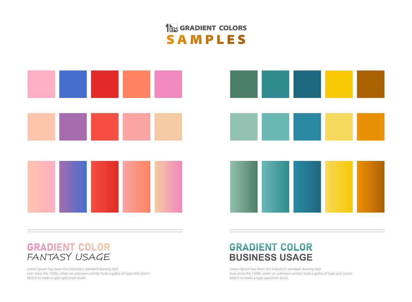 Abstract color theme gradient samples for usage. 642763 Vector Art at ...